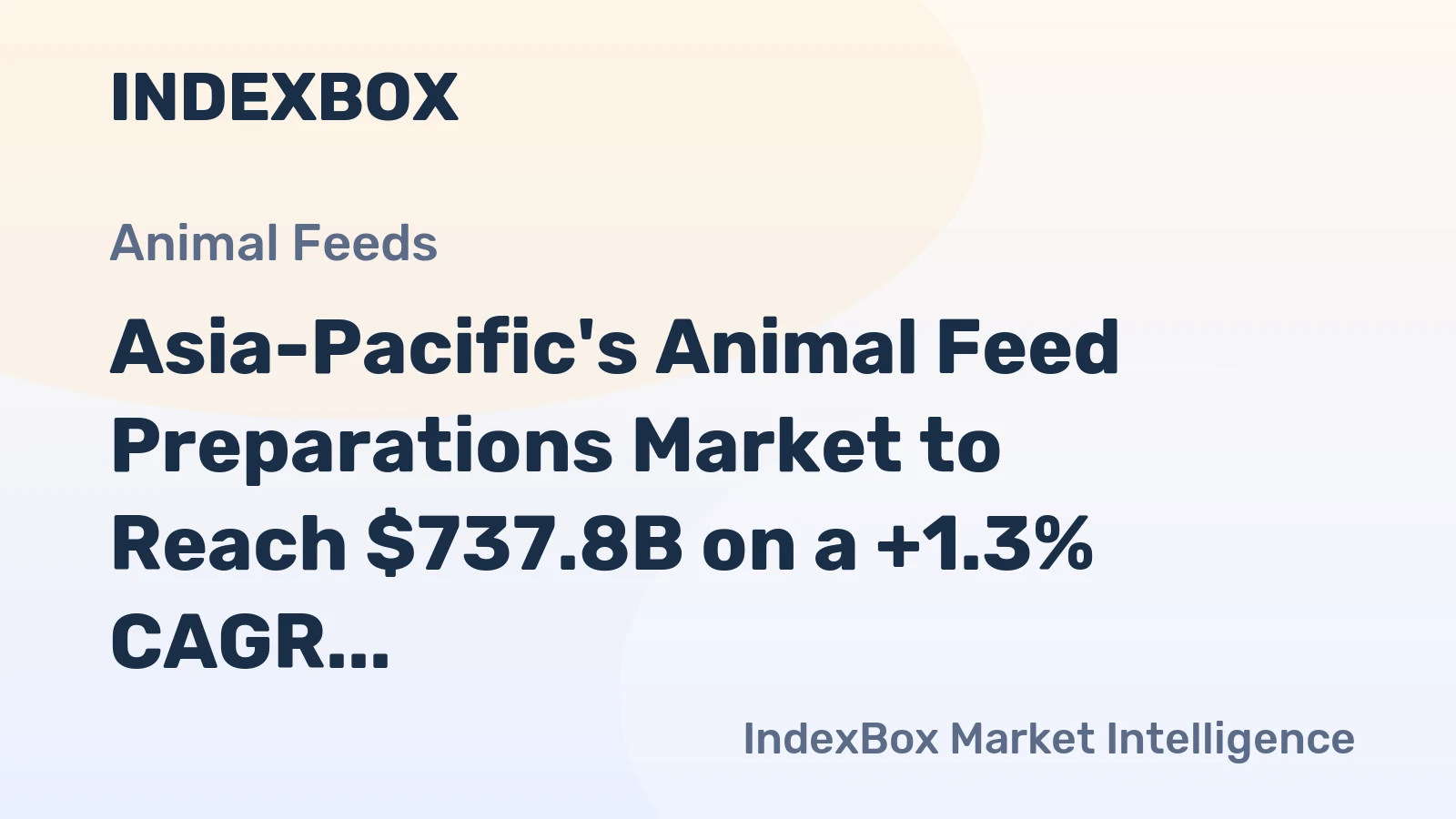 Asia-Pacific's Animal Feed Preparations Market to Reach $737.8B on a +1.3% CAGR Trajectory