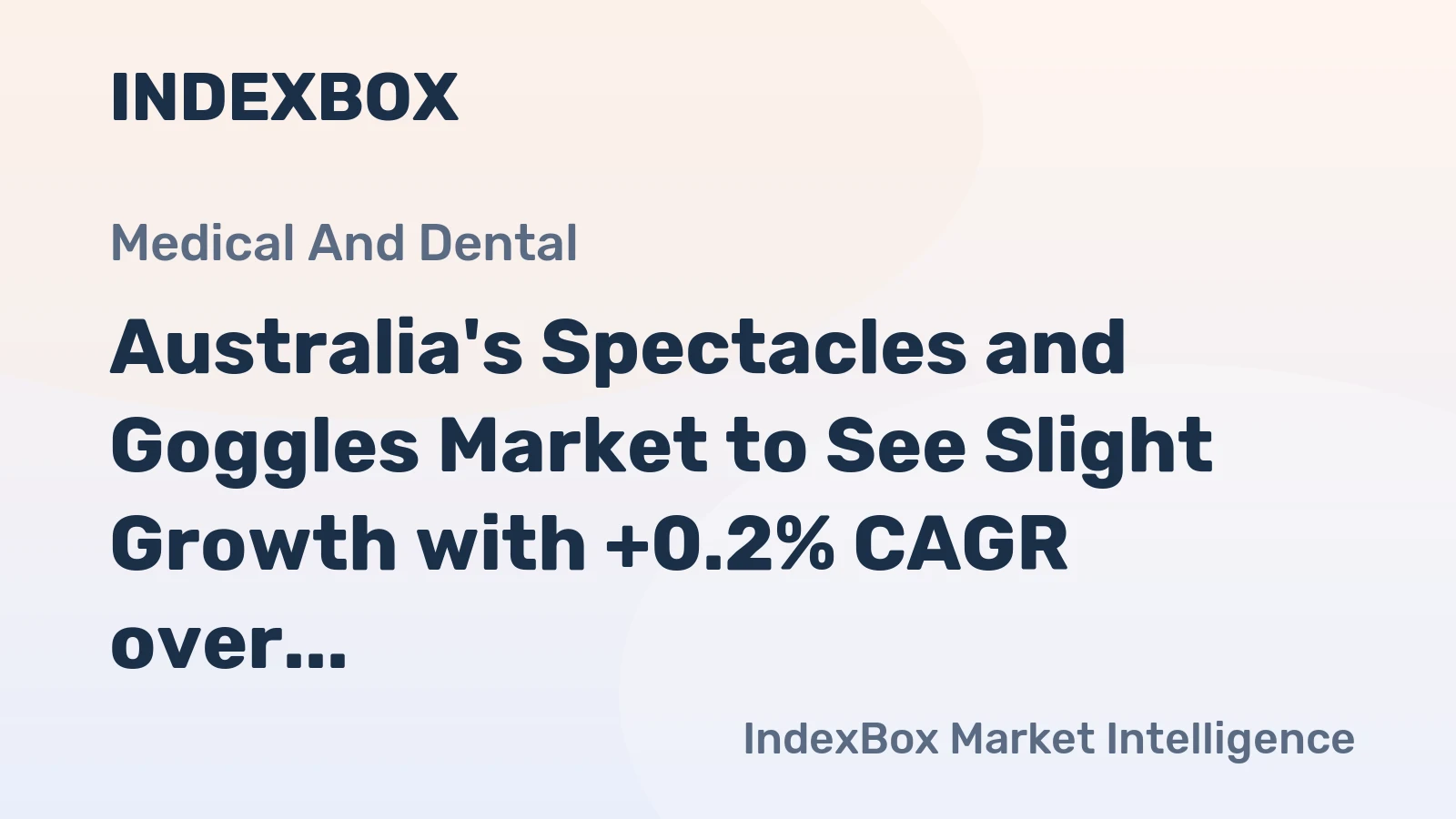 Australia's Spectacles and Goggles Market to See Slight Growth with +0.2% CAGR over Next Decade