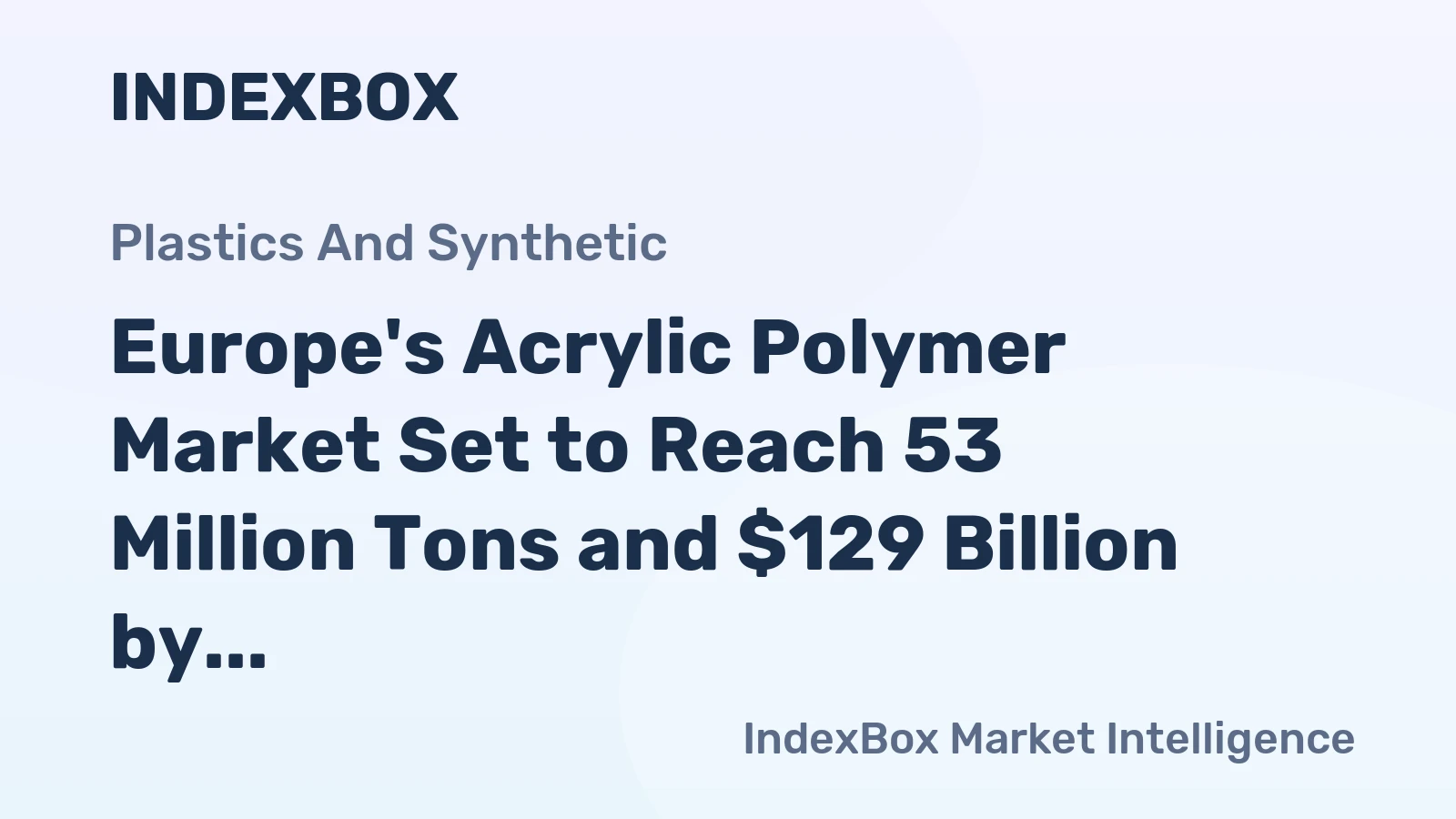 Europe's Acrylic Polymer Market Set to Reach 53 Million Tons and $129 Billion by 2035