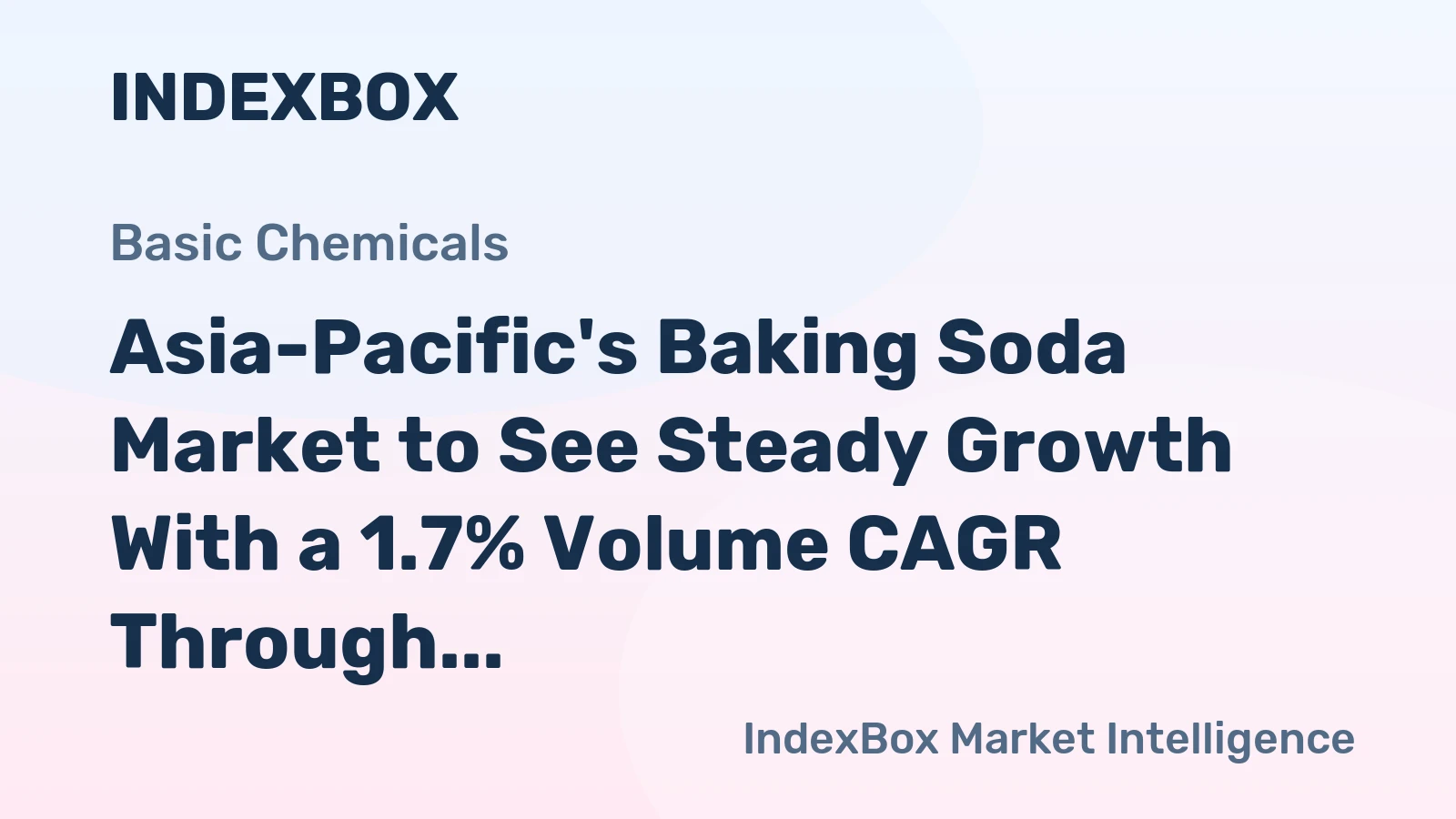 Asia-Pacific's Baking Soda Market to See Steady Growth With a 1.7% Volume CAGR Through 2035