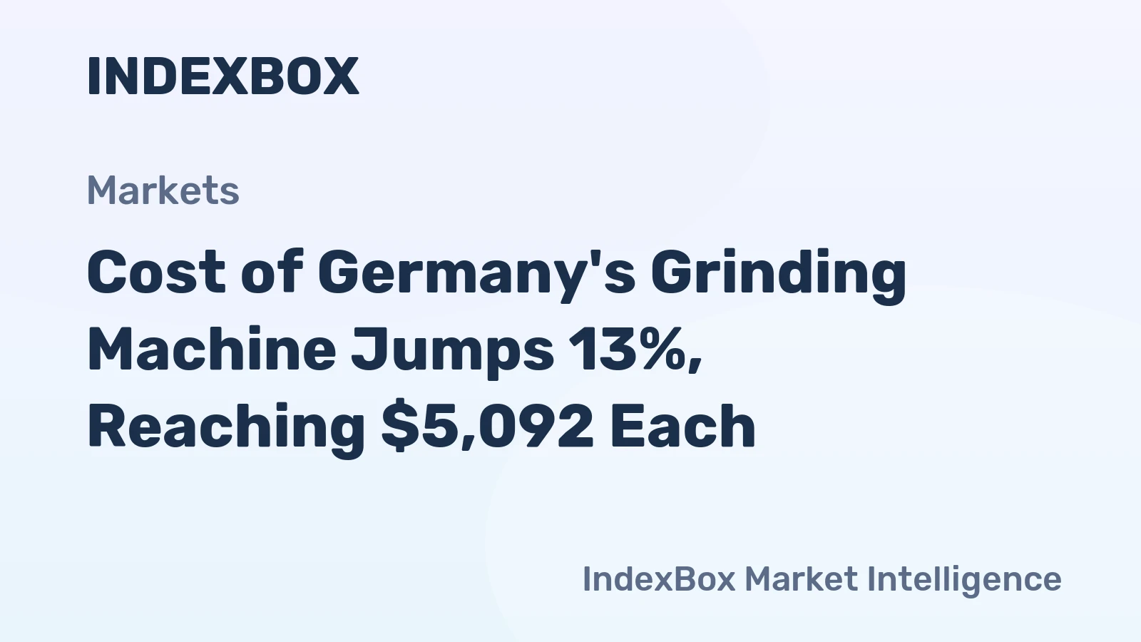 Cost of Germany's Grinding Machine Jumps 13%, Reaching $5,092 Each