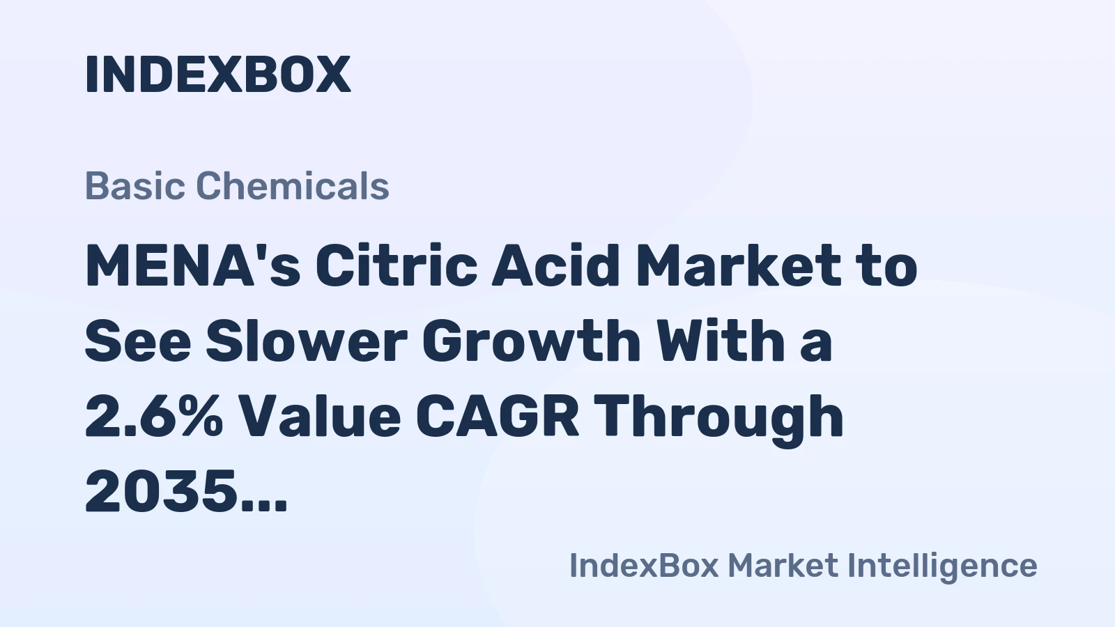 MENA's Citric Acid Market to See Slower Growth With a 2.6% Value CAGR Through 2035