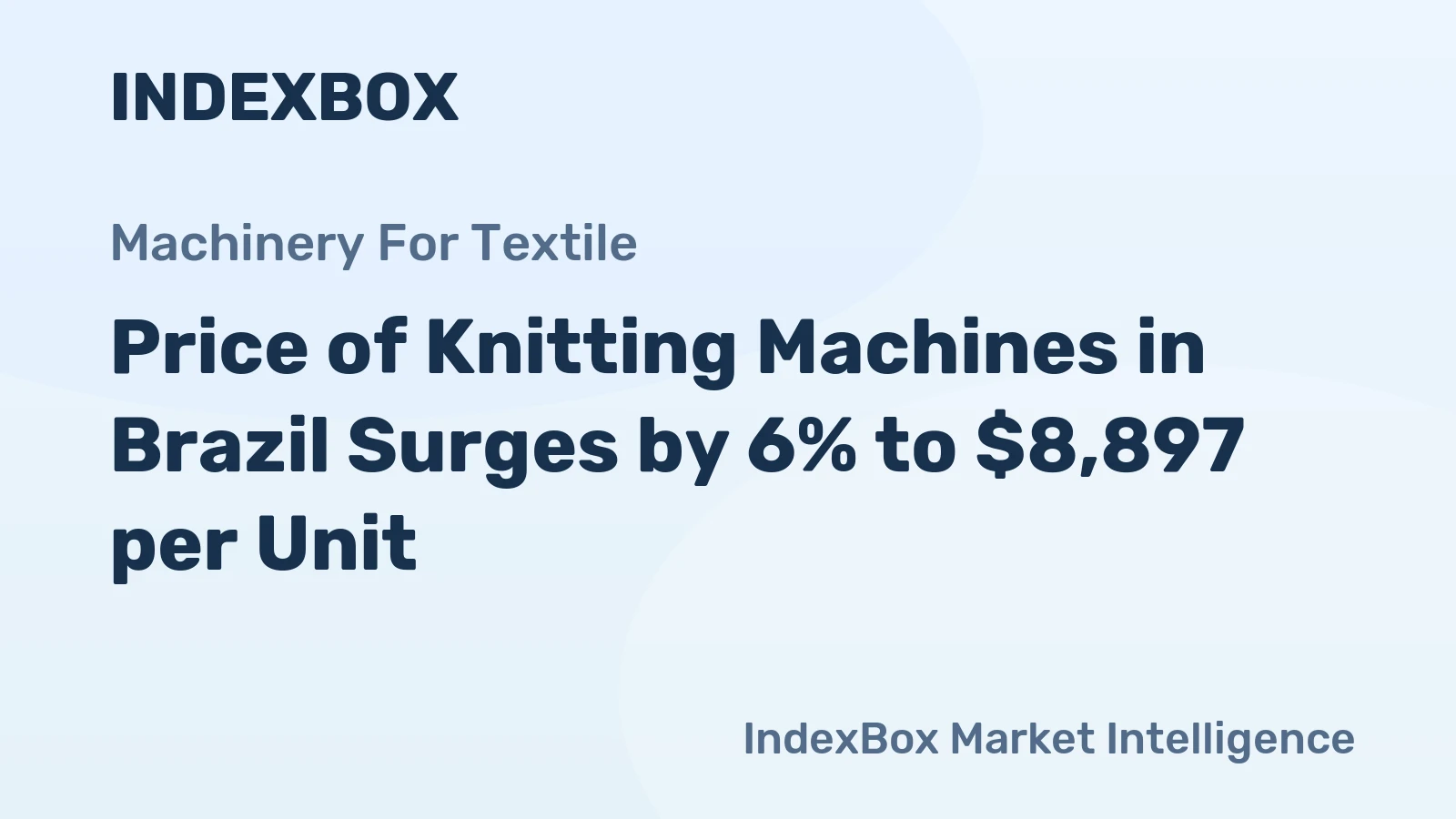 Price of Knitting Machines in Brazil Surges by 6% to $8,897 per Unit