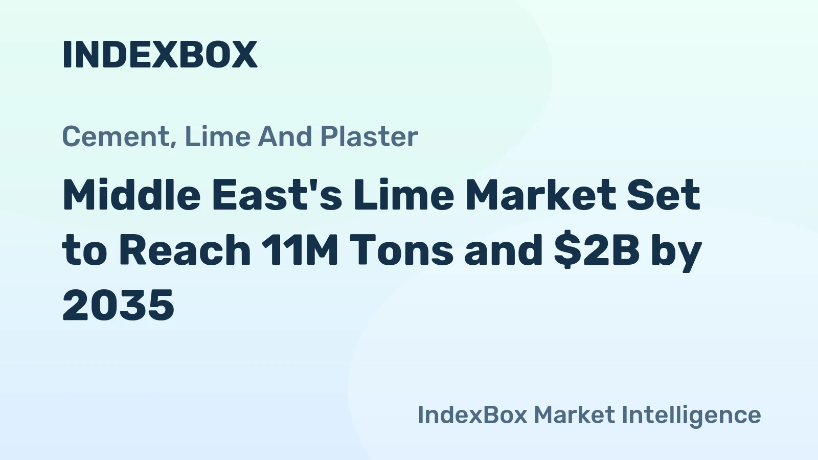 Middle East's Lime Market Set to Reach 11M Tons and $2B by 2035