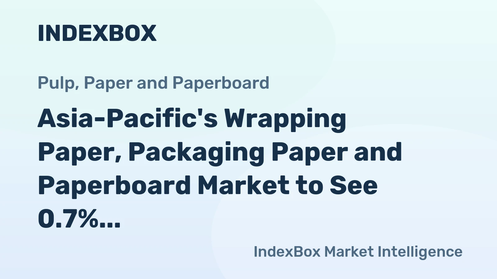 Asia-Pacific's Wrapping Paper, Packaging Paper and Paperboard Market to See 0.7% CAGR Growth Through 2035