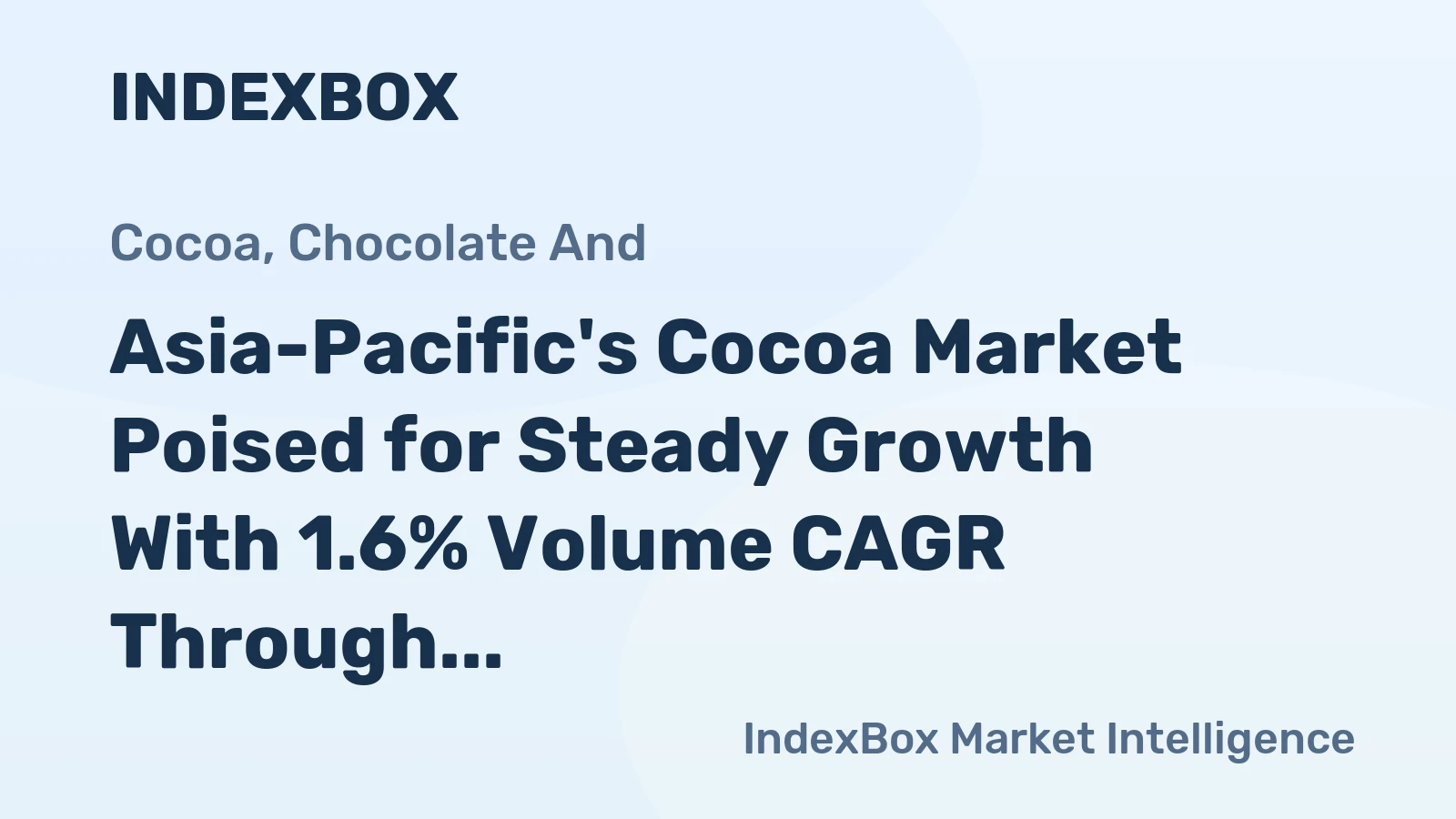 Asia-Pacific's Cocoa Market Poised for Steady Growth With 1.6% Volume CAGR Through 2035