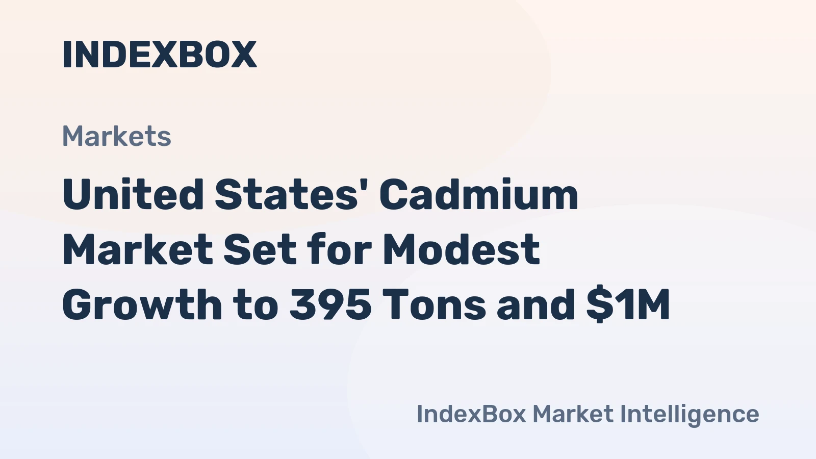 United States' Cadmium Market Set for Modest Growth to 395 Tons and $1M