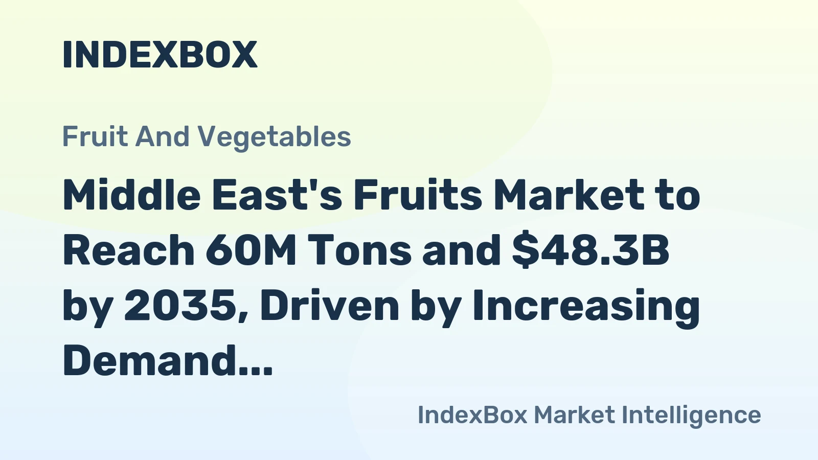 Middle East's Fruits Market to Reach 60M Tons and $48.3B by 2035, Driven by Increasing Demand