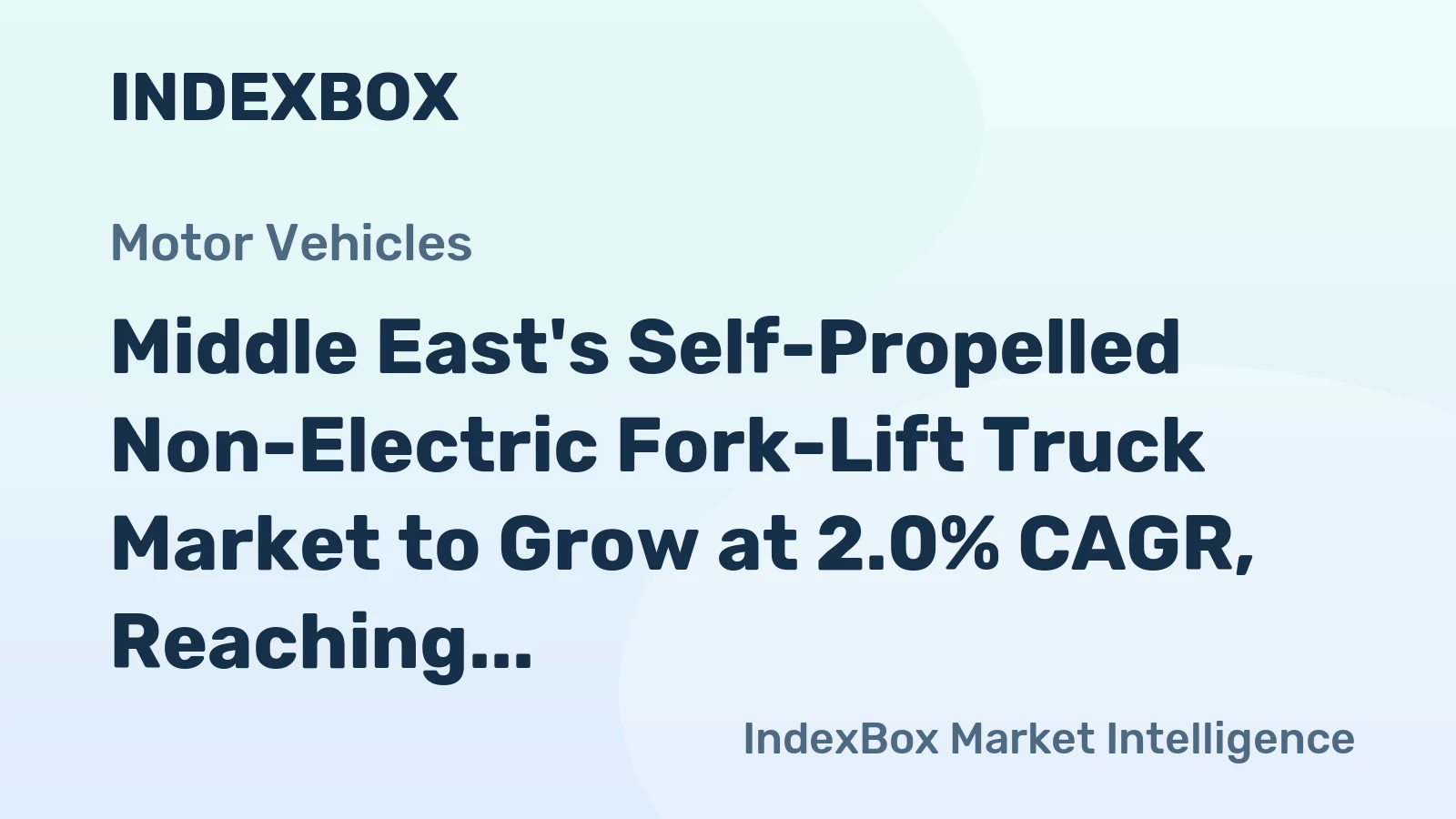 Middle East's Self-Propelled Non-Electric Fork-Lift Truck Market to Grow at 2.0% CAGR, Reaching 43K Units by 2035