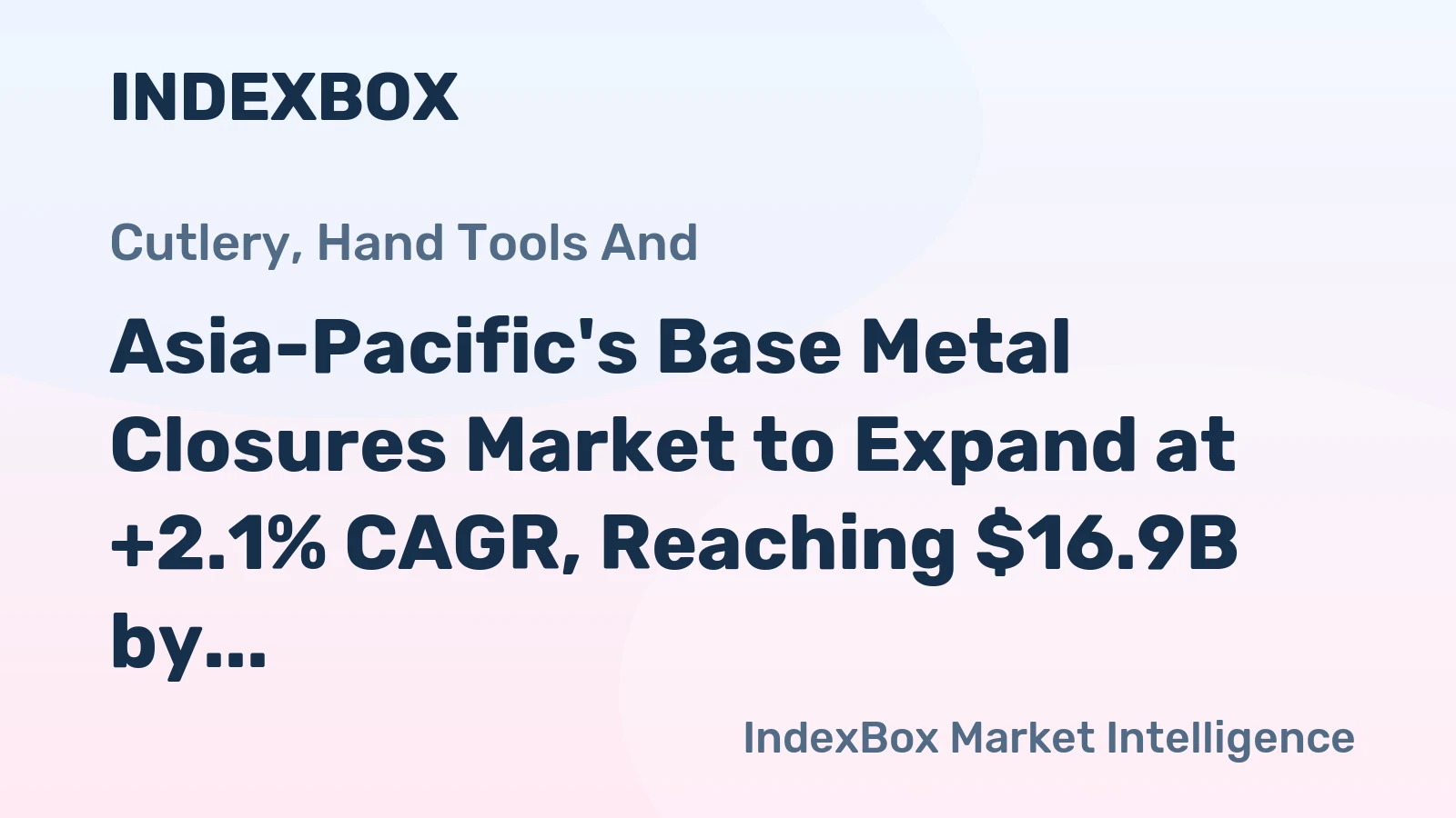 Asia-Pacific's Base Metal Closures Market to Expand at +2.1% CAGR, Reaching $16.9B by 2035