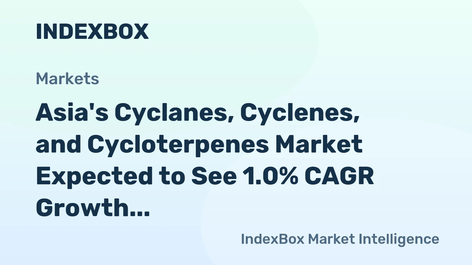 Asia's Cyclanes, Cyclenes, and Cycloterpenes Market Expected to See 1.0% CAGR Growth from 2024-2035, Reaching $5.9B by End of Period