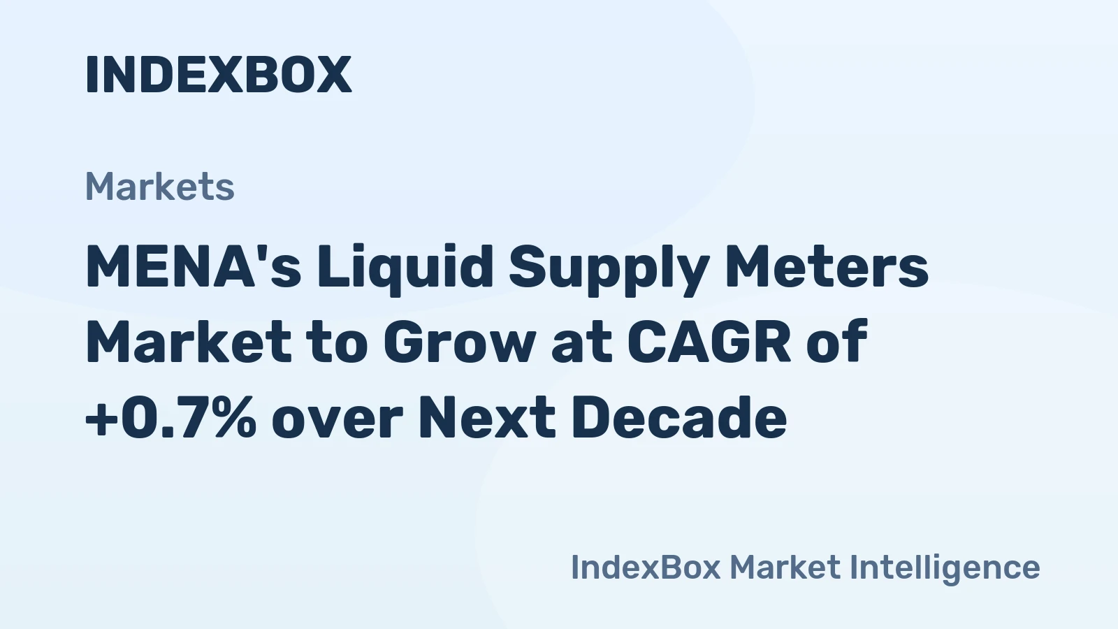 MENA's Liquid Supply Meters Market to Grow at CAGR of +0.7% over Next Decade