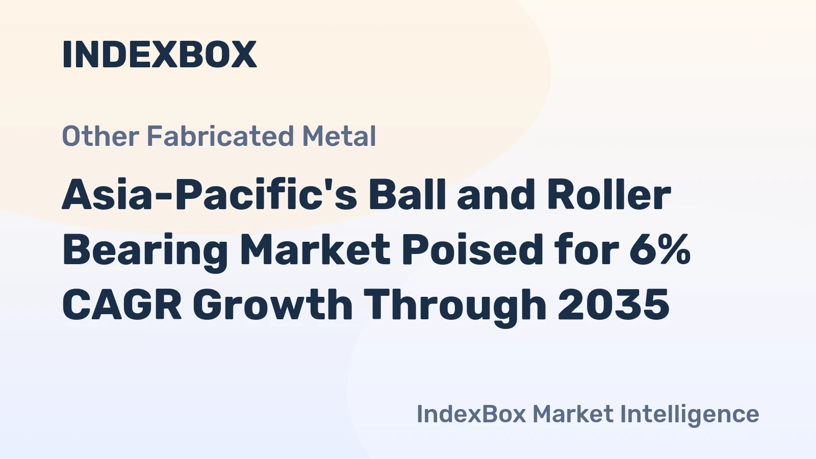 Asia-Pacific's Ball and Roller Bearing Market Poised for 6% CAGR Growth Through 2035