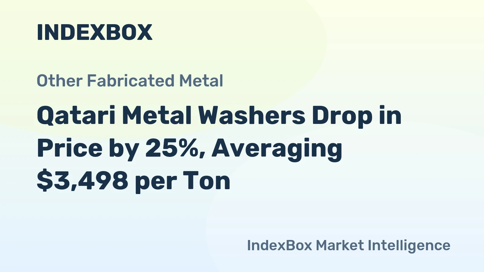 Qatari Metal Washers Drop in Price by 25%, Averaging $3,498 per Ton