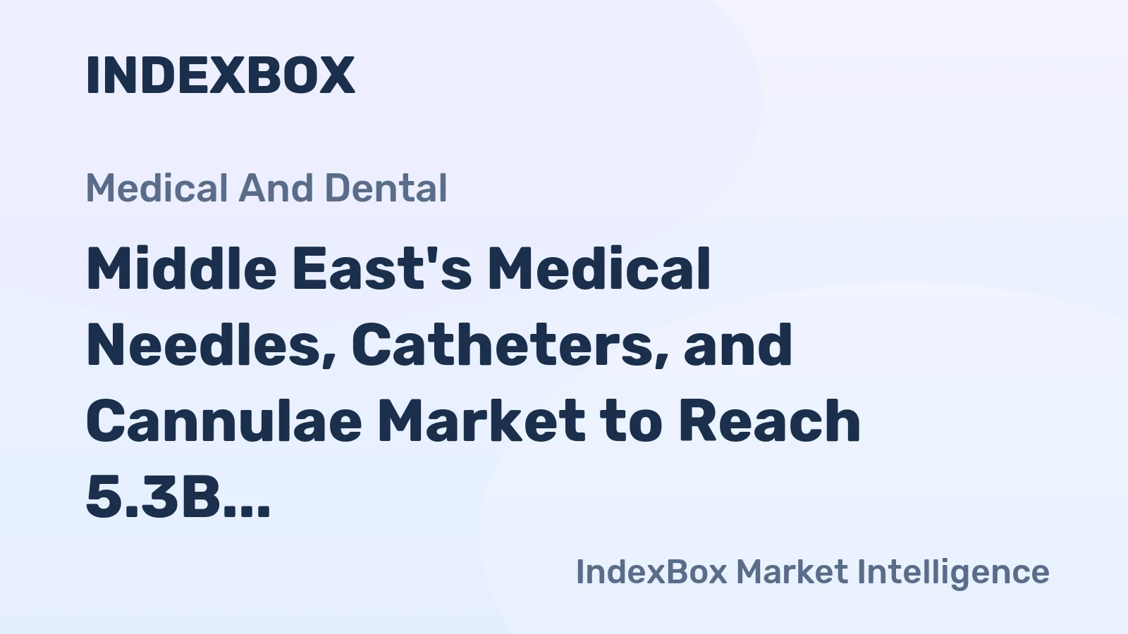 Middle East's Medical Needles, Catheters, and Cannulae Market to Reach 5.3B Units and $1.7B by 2035