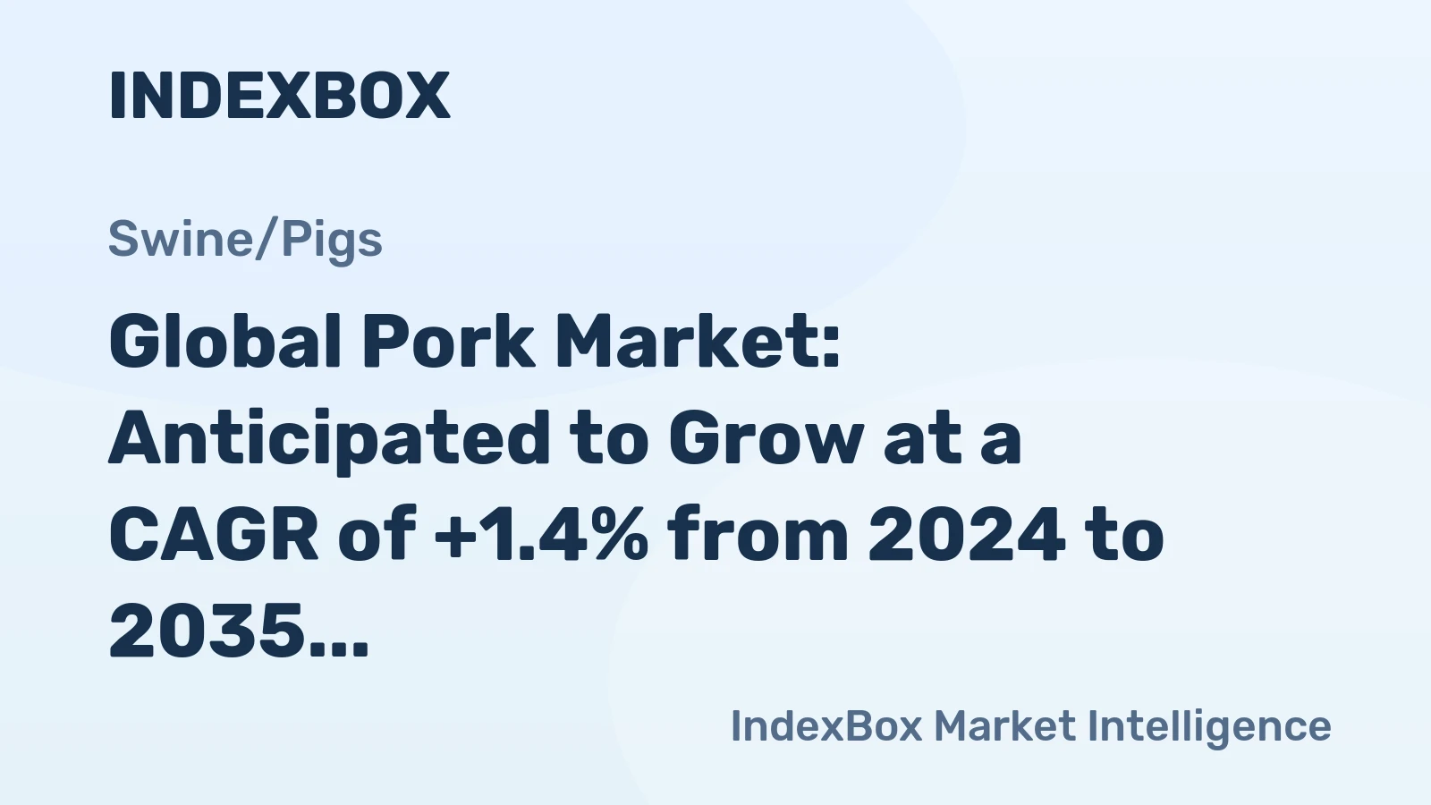 Global Pork Market: Anticipated to Grow at a CAGR of +1.4% from 2024 to 2035, Reaching 141M Tons