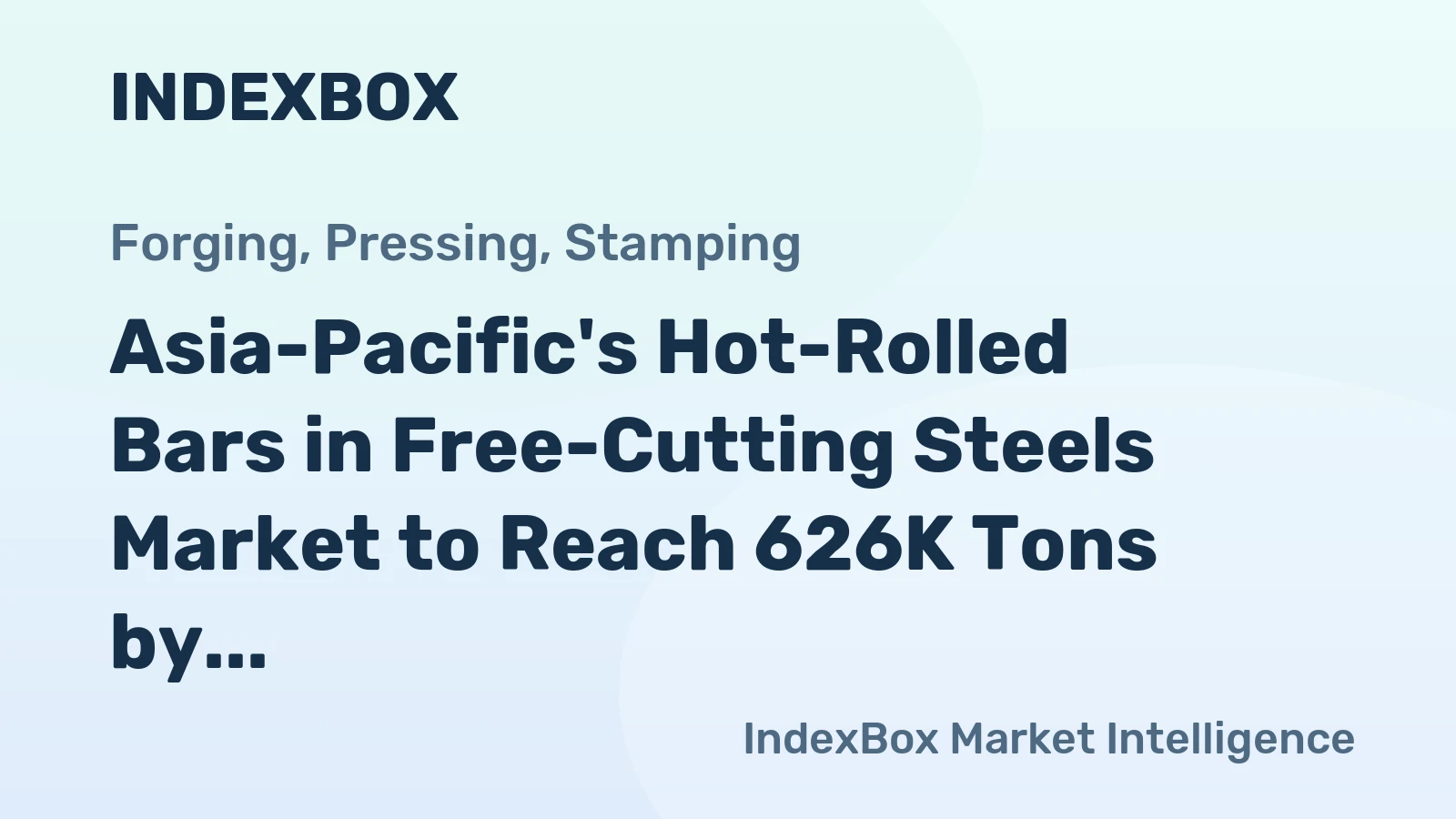 Asia-Pacific's Hot-Rolled Bars in Free-Cutting Steels Market to Reach 626K Tons by 2035, Valued at $627M