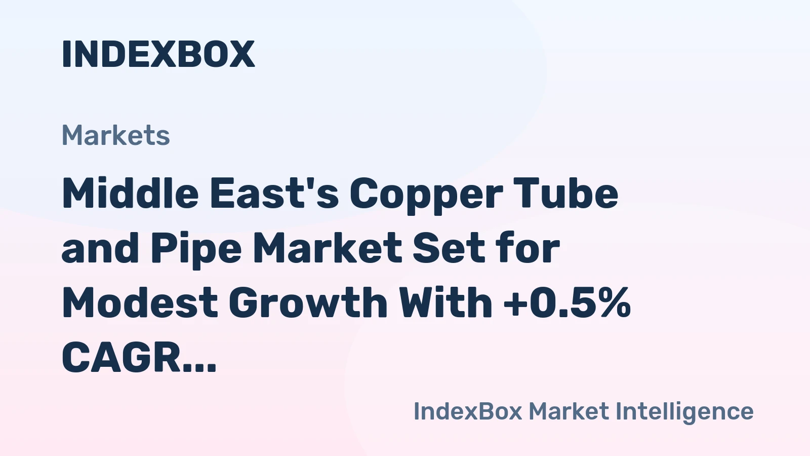 Middle East's Copper Tube and Pipe Market Set for Modest Growth With +0.5% CAGR Through 2035