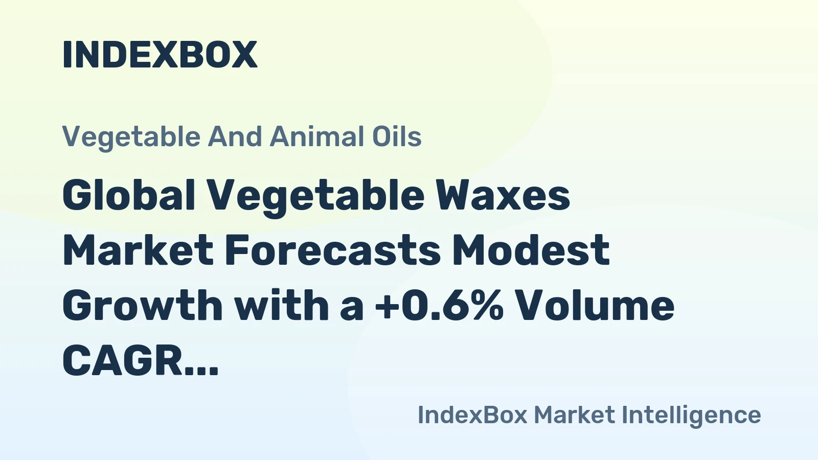 Global Vegetable Waxes Market Forecasts Modest Growth with a +0.6% Volume CAGR Through 2035