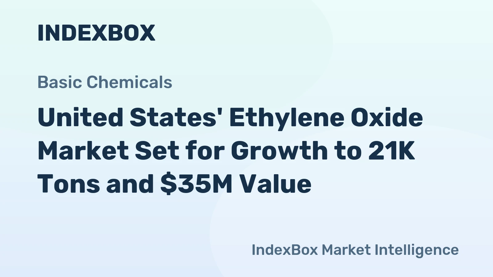 United States' Ethylene Oxide Market Set for Growth to 21K Tons and $35M Value