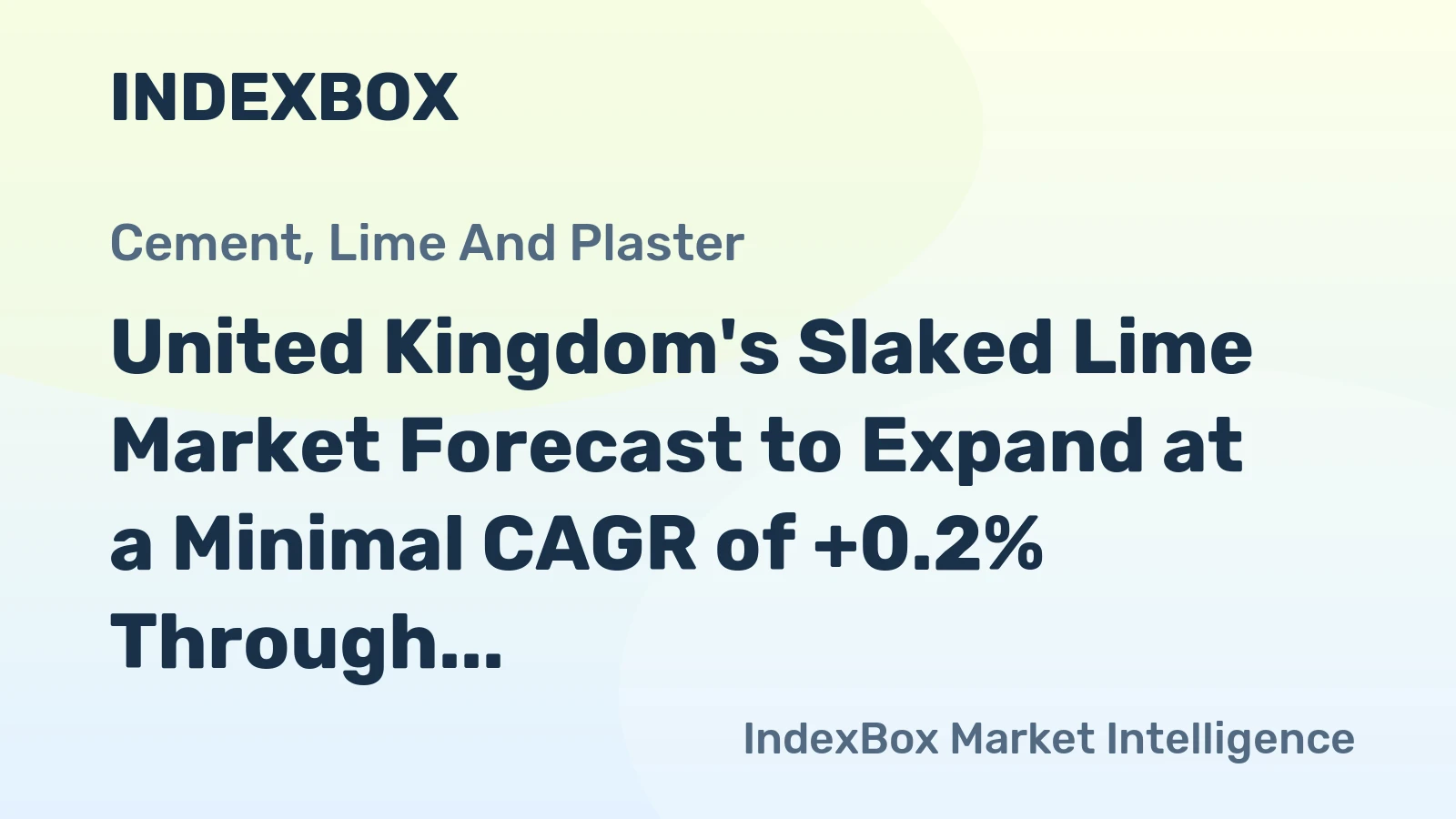 United Kingdom's Slaked Lime Market Forecast to Expand at a Minimal CAGR of +0.2% Through 2035
