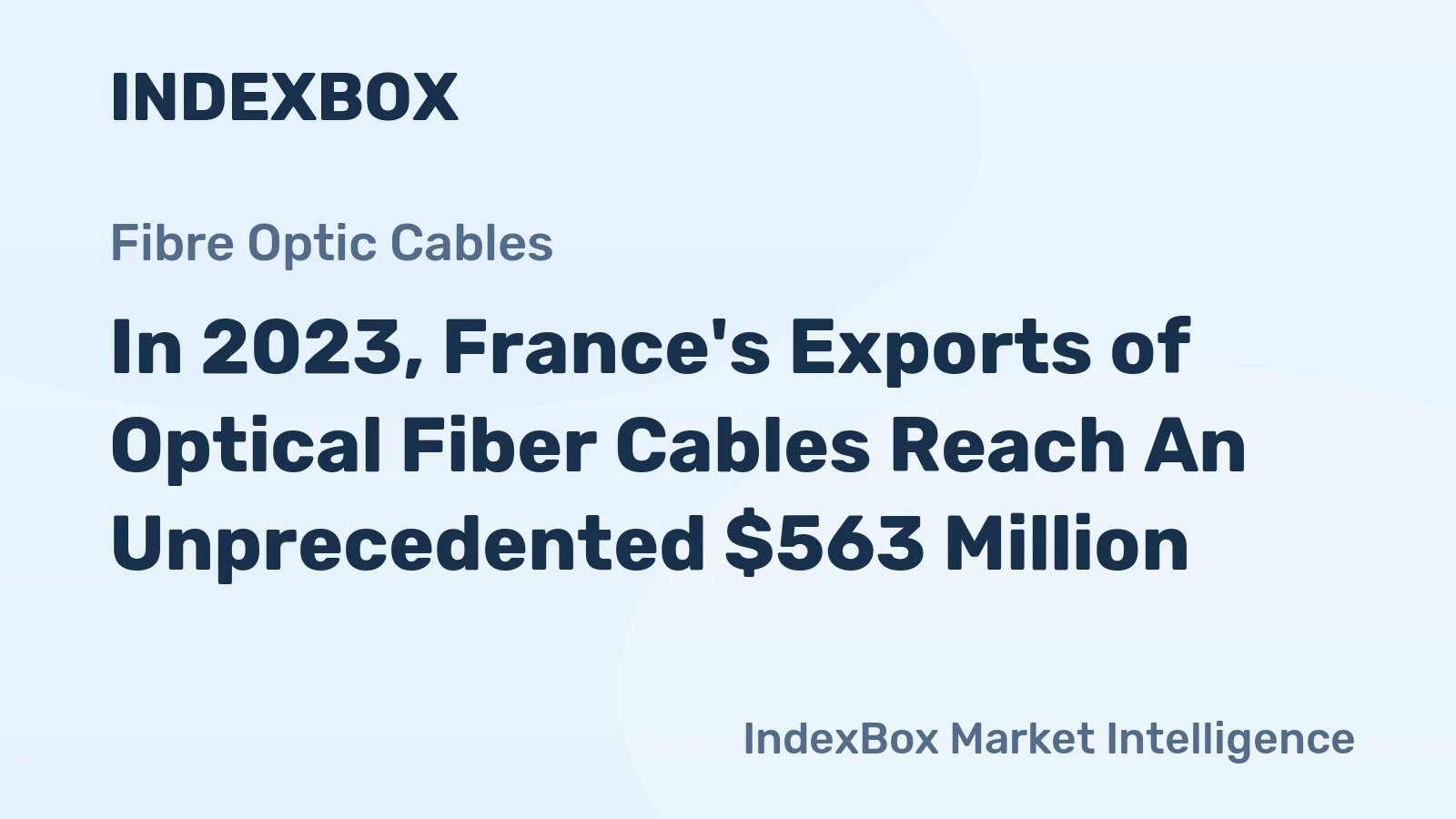 In 2023, France's Exports of Optical Fiber Cables Reach An Unprecedented $563 Million