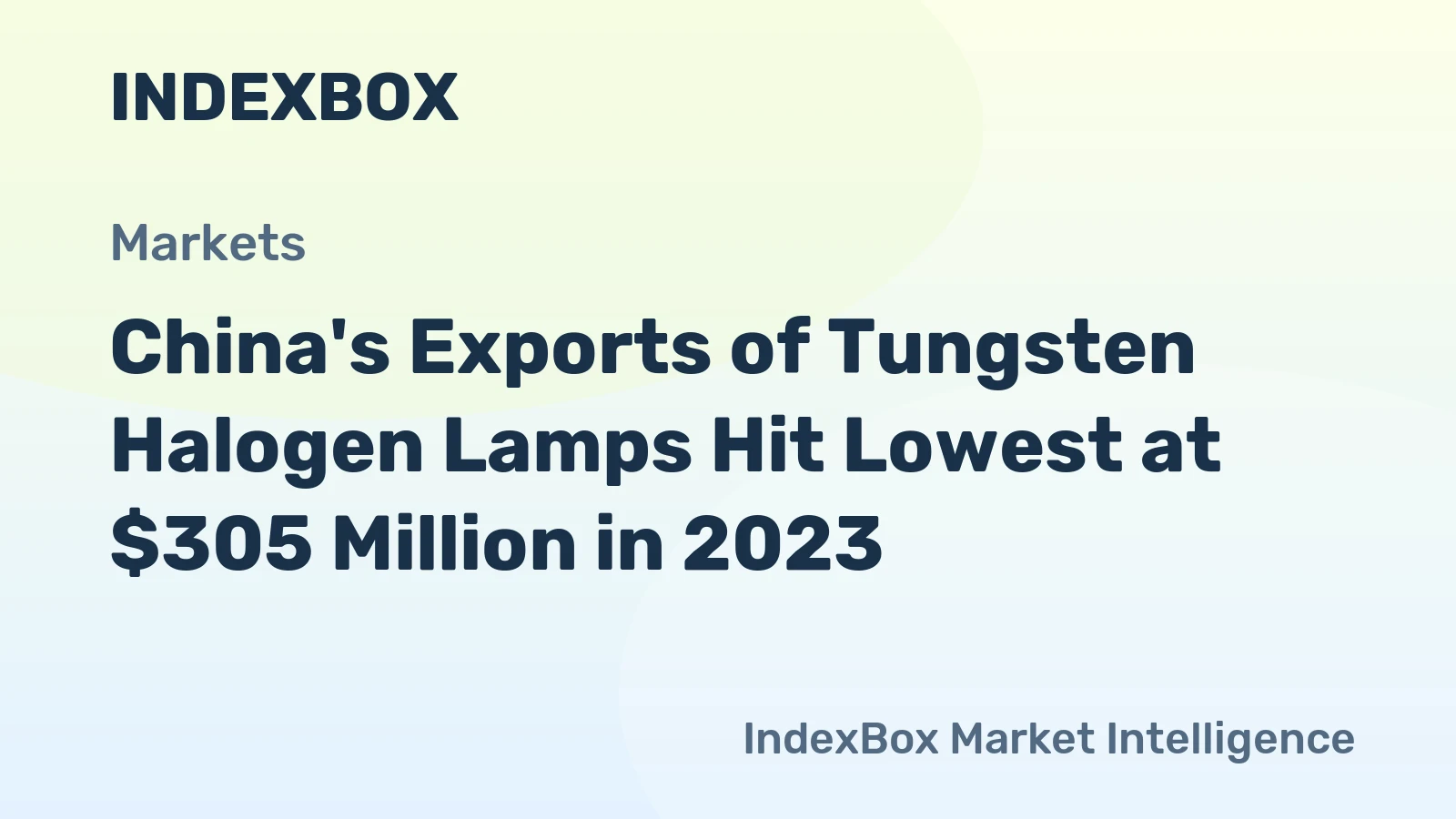 China's Exports of Tungsten Halogen Lamps Hit Lowest at $305 Million in 2023