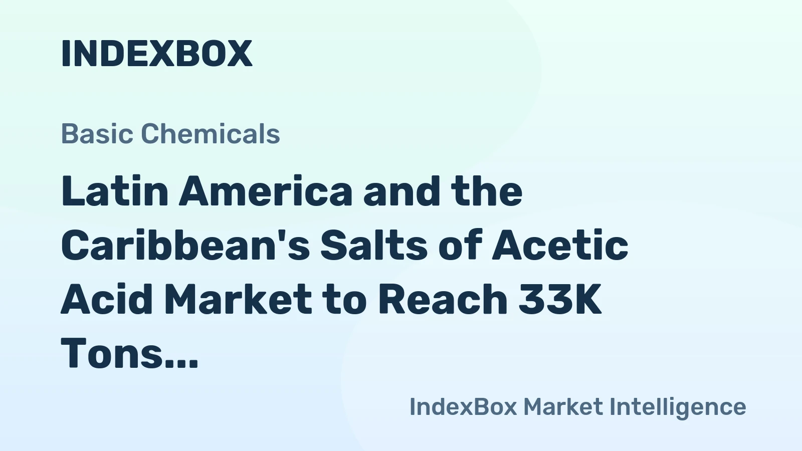 Latin America and the Caribbean's Salts of Acetic Acid Market to Reach 33K Tons and $126M by 2035
