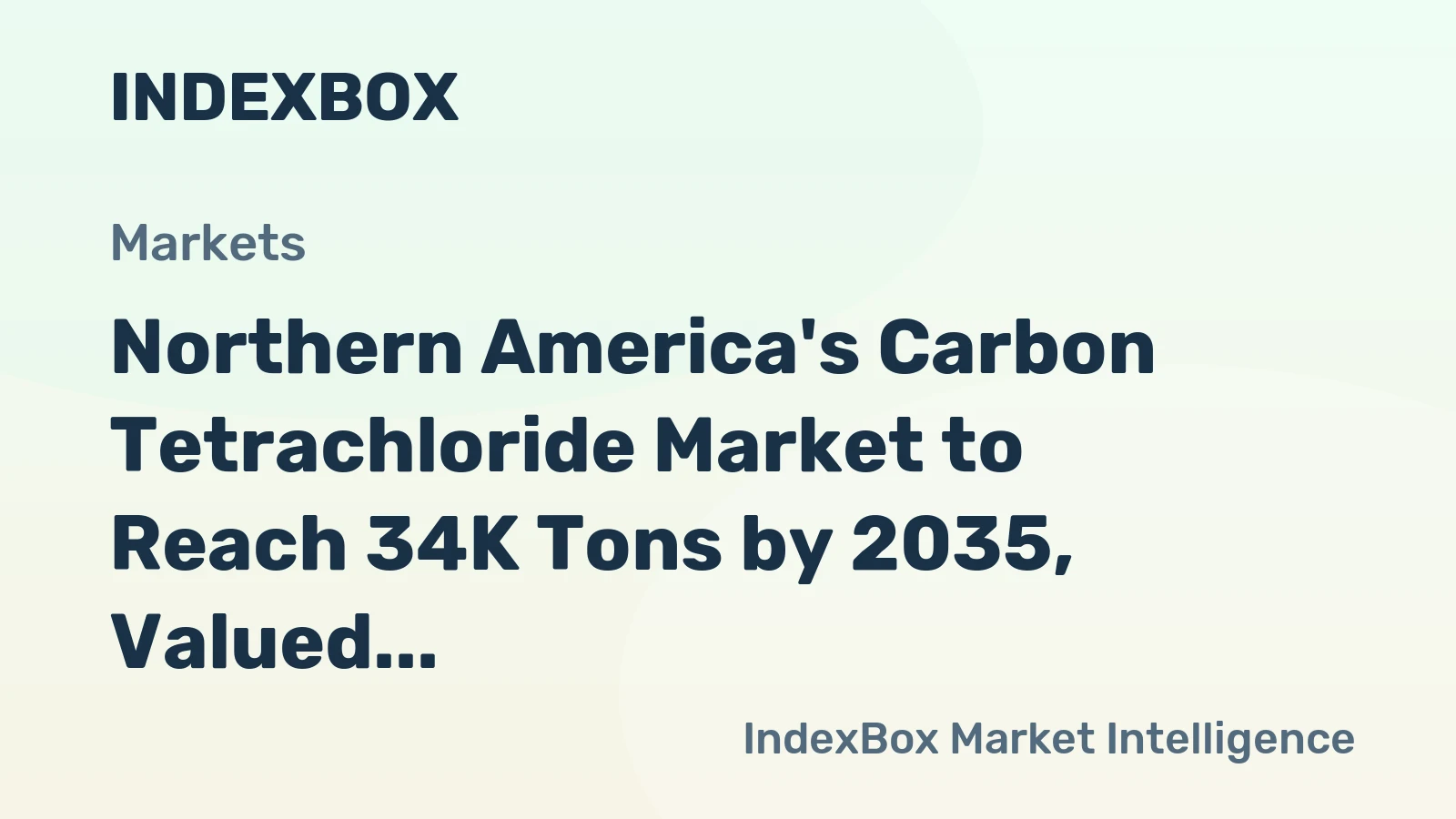 Northern America's Carbon Tetrachloride Market to Reach 34K Tons by 2035, Valued at $1.9B
