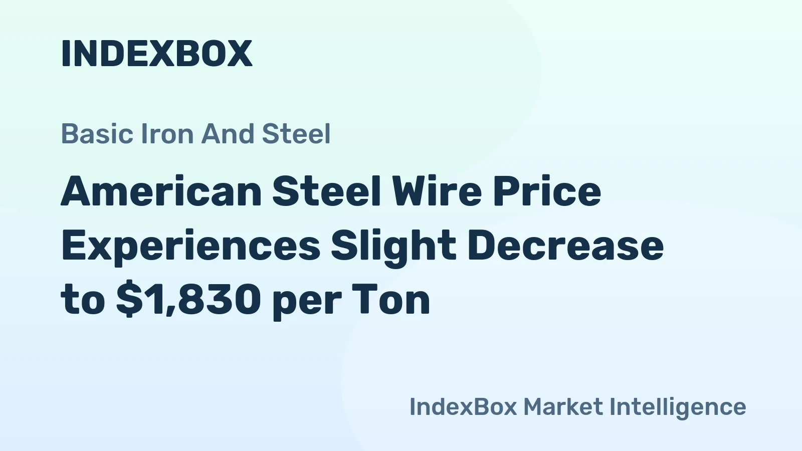 American Steel Wire Price Experiences Slight Decrease to $1,830 per Ton