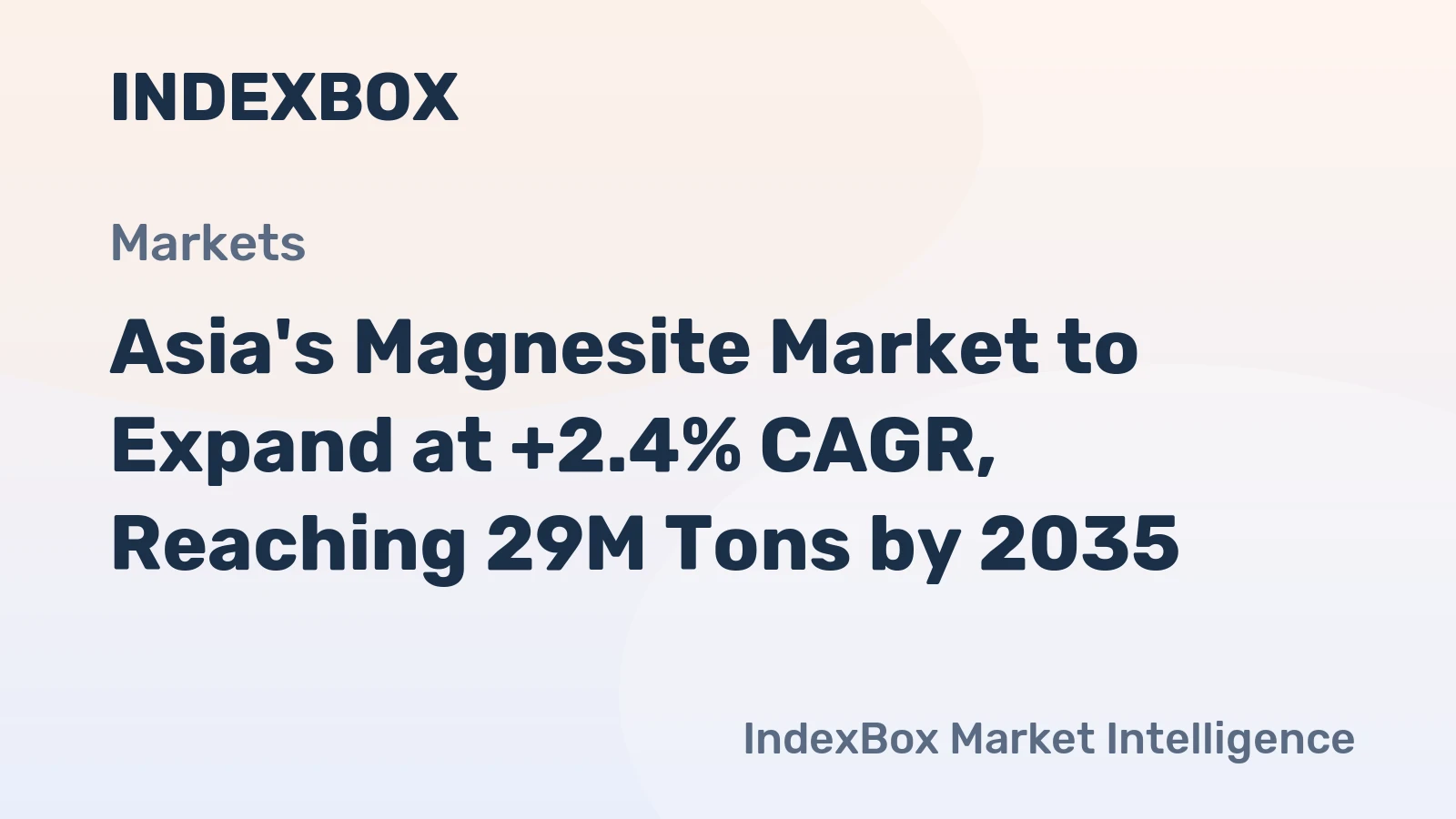 Asia's Magnesite Market to Expand at +2.4% CAGR, Reaching 29M Tons by 2035