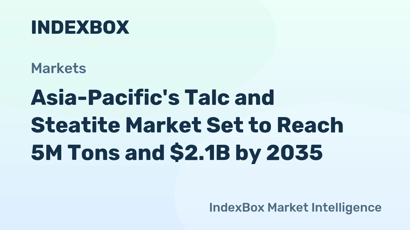 Asia-Pacific's Talc and Steatite Market Set to Reach 5M Tons and $2.1B by 2035