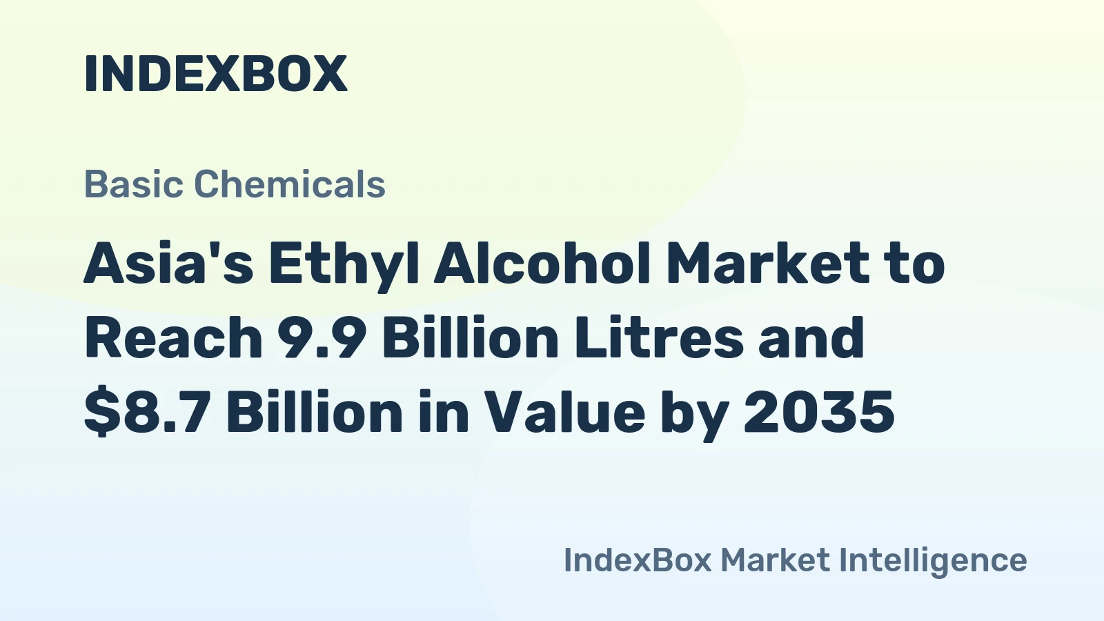 Asia's Ethyl Alcohol Market to Reach 9.9 Billion Litres and $8.7 Billion in Value by 2035