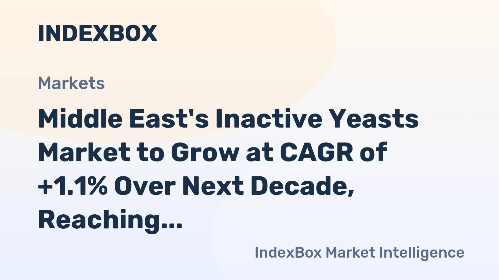 Middle East's Inactive Yeasts Market to Grow at CAGR of +1.1% Over Next Decade, Reaching $1B by 2035