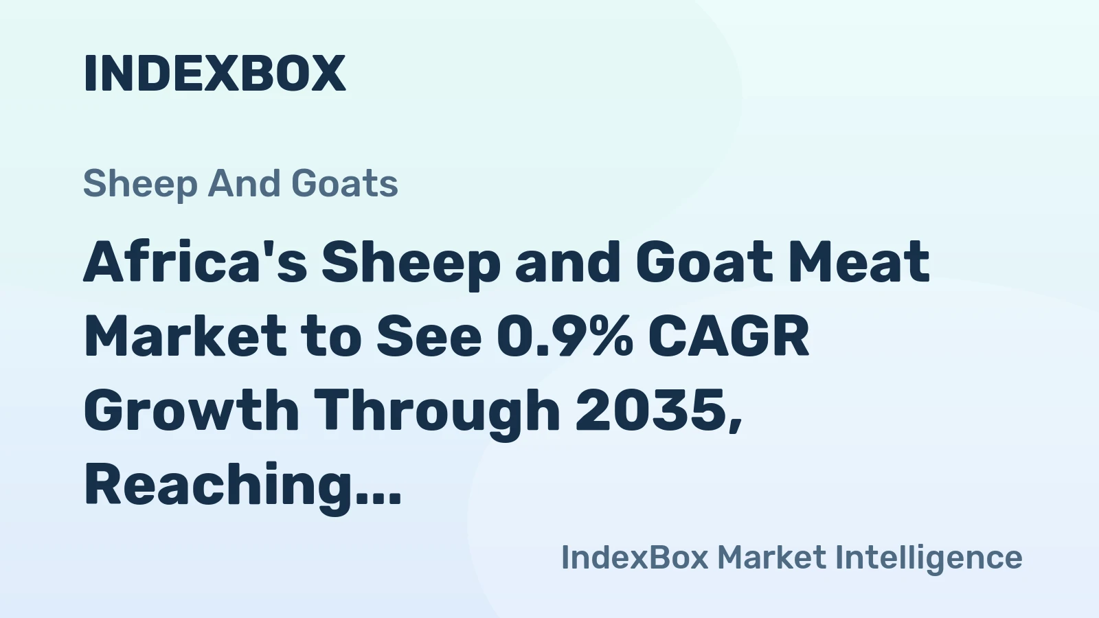 Africa's Sheep and Goat Meat Market to See 0.9% CAGR Growth Through 2035, Reaching 3.7M Tons