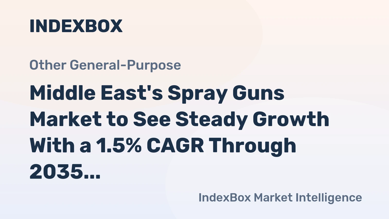 Middle East's Spray Guns Market to See Steady Growth With a 1.5% CAGR Through 2035