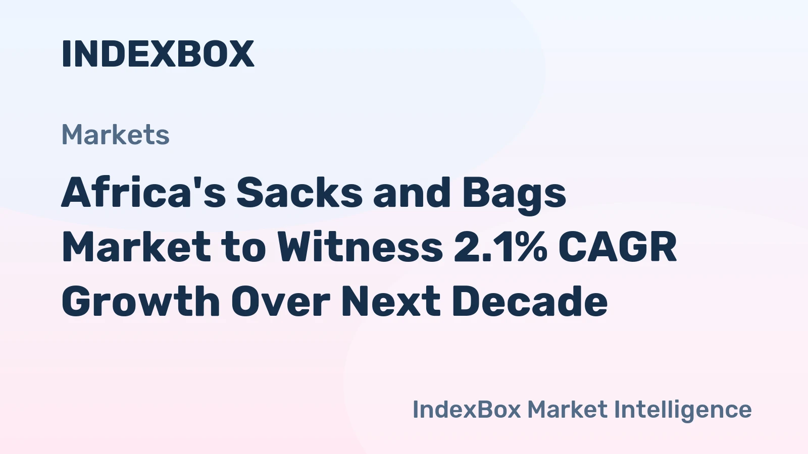 Africa's Sacks and Bags Market to Witness 2.1% CAGR Growth Over Next Decade