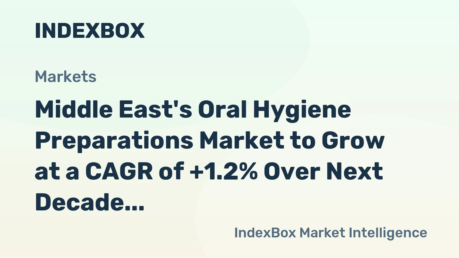 Middle East's Oral Hygiene Preparations Market to Grow at a CAGR of +1.2% Over Next Decade, Reaching $411M by 2035