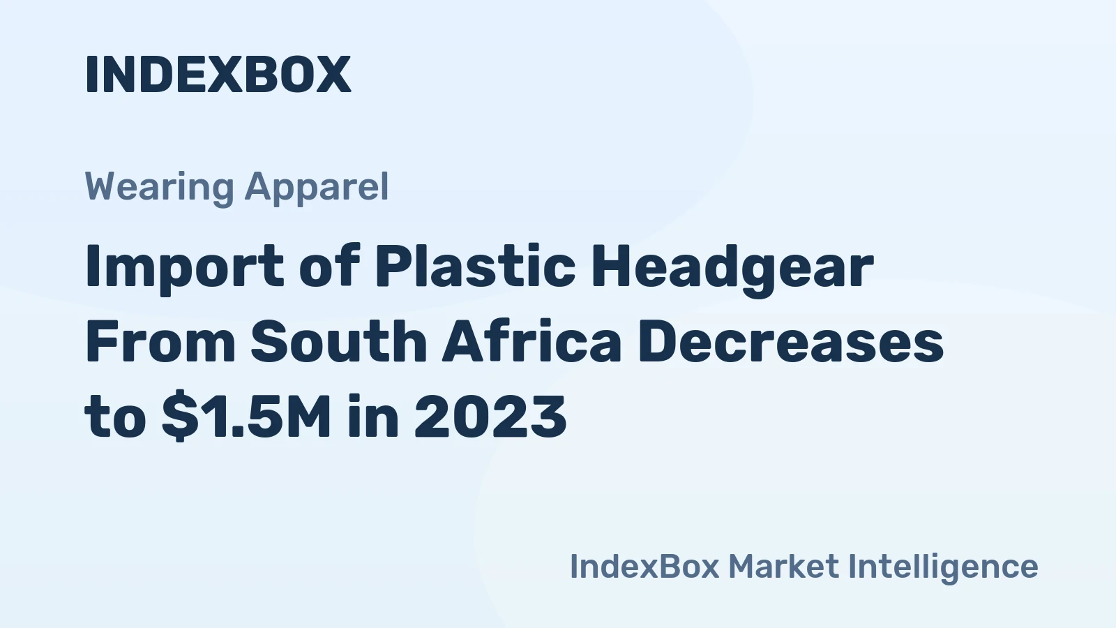 Import of Plastic Headgear From South Africa Decreases to $1.5M in 2023