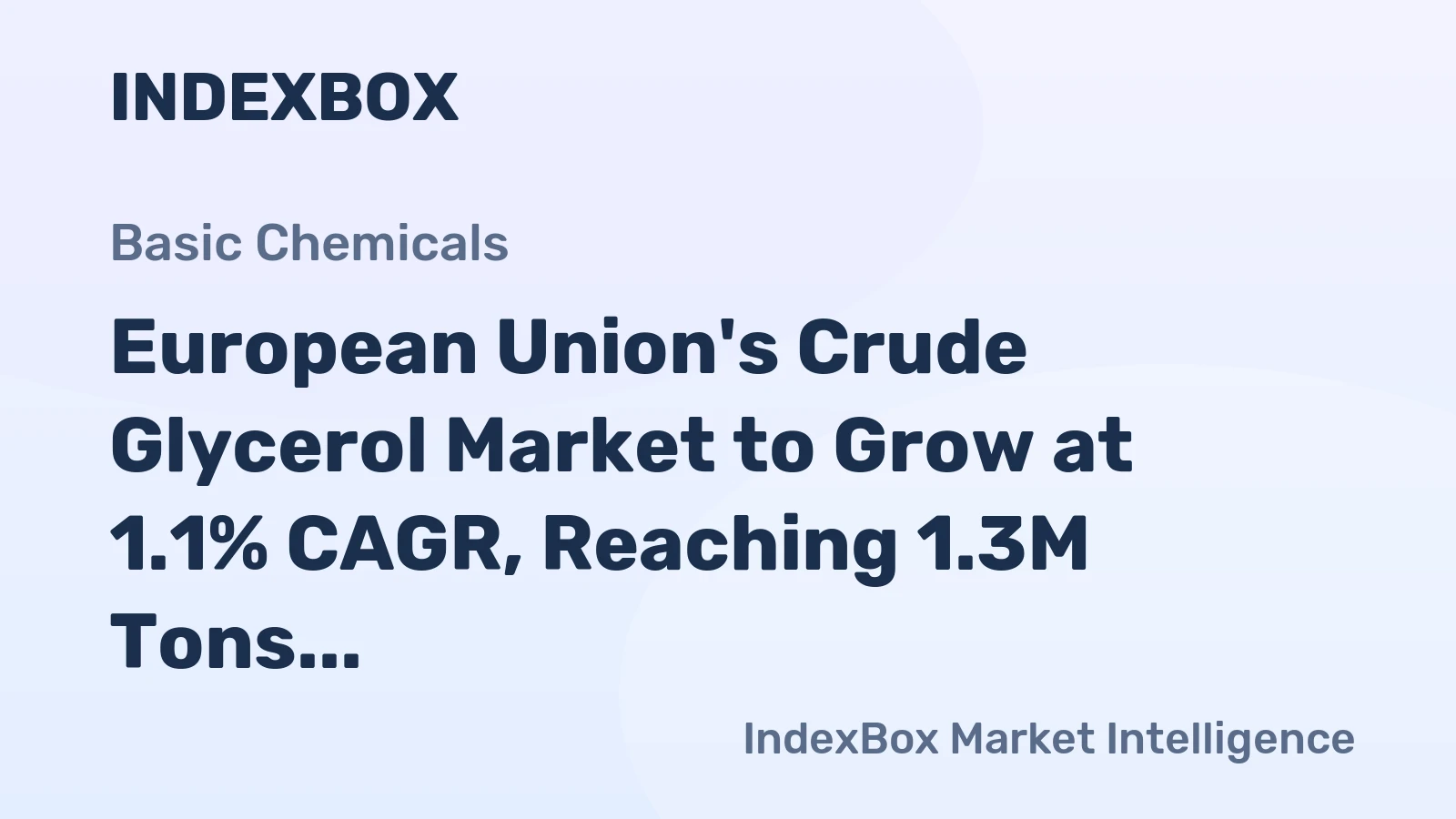 European Union's Crude Glycerol Market to Grow at 1.1% CAGR, Reaching 1.3M Tons by 2035