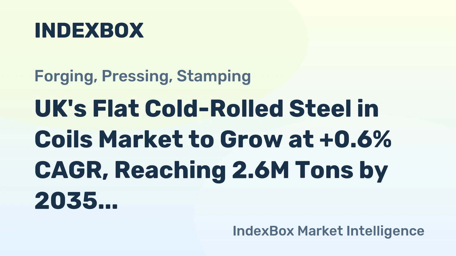 UK's Flat Cold-Rolled Steel in Coils Market to Grow at +0.6% CAGR, Reaching 2.6M Tons by 2035