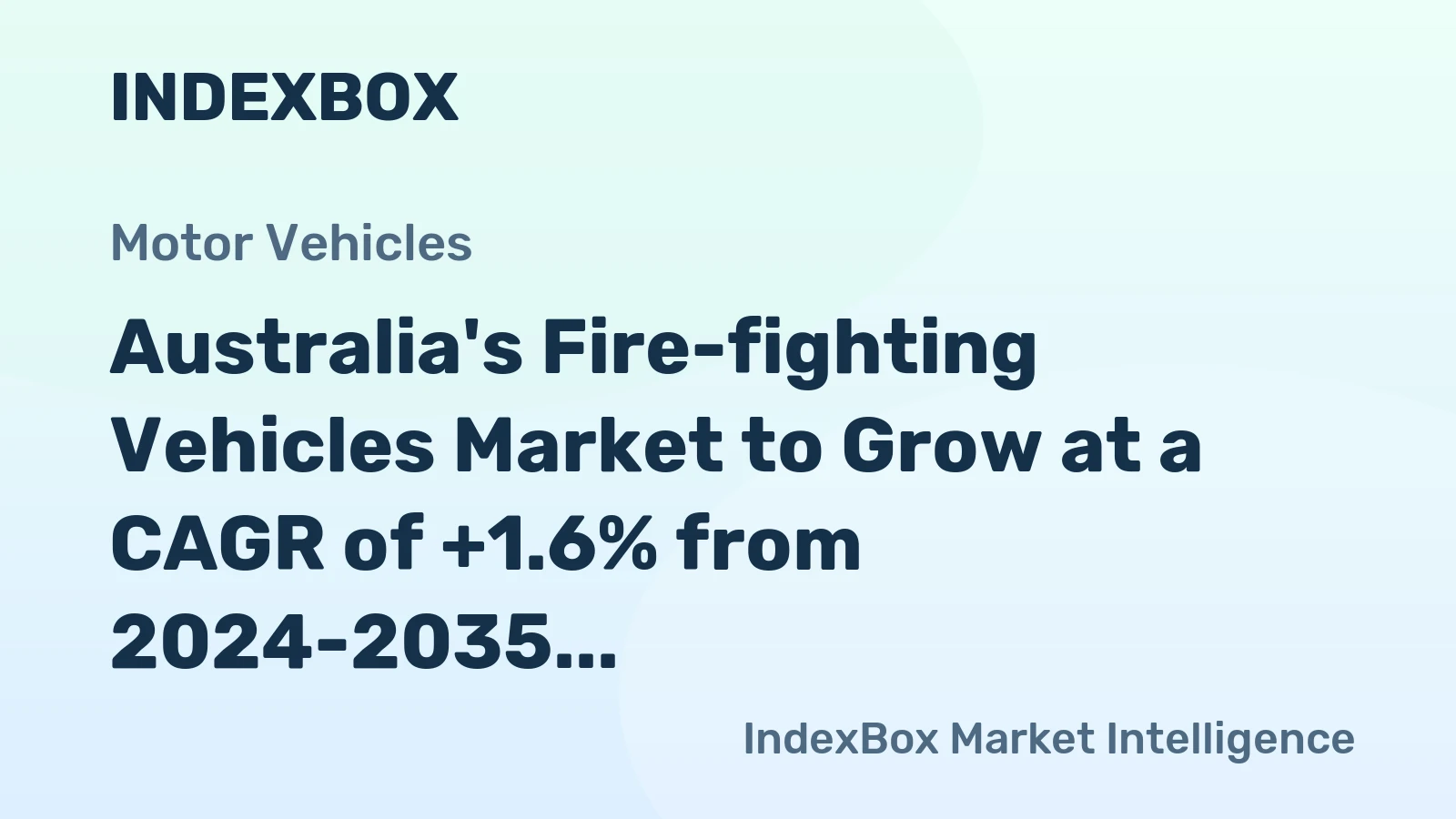 Australia's Fire-fighting Vehicles Market to Grow at a CAGR of +1.6% from 2024-2035