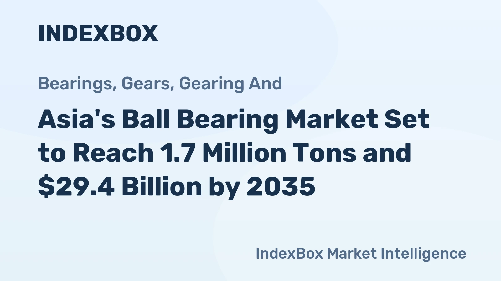 Asia's Ball Bearing Market Set to Reach 1.7 Million Tons and $29.4 Billion by 2035