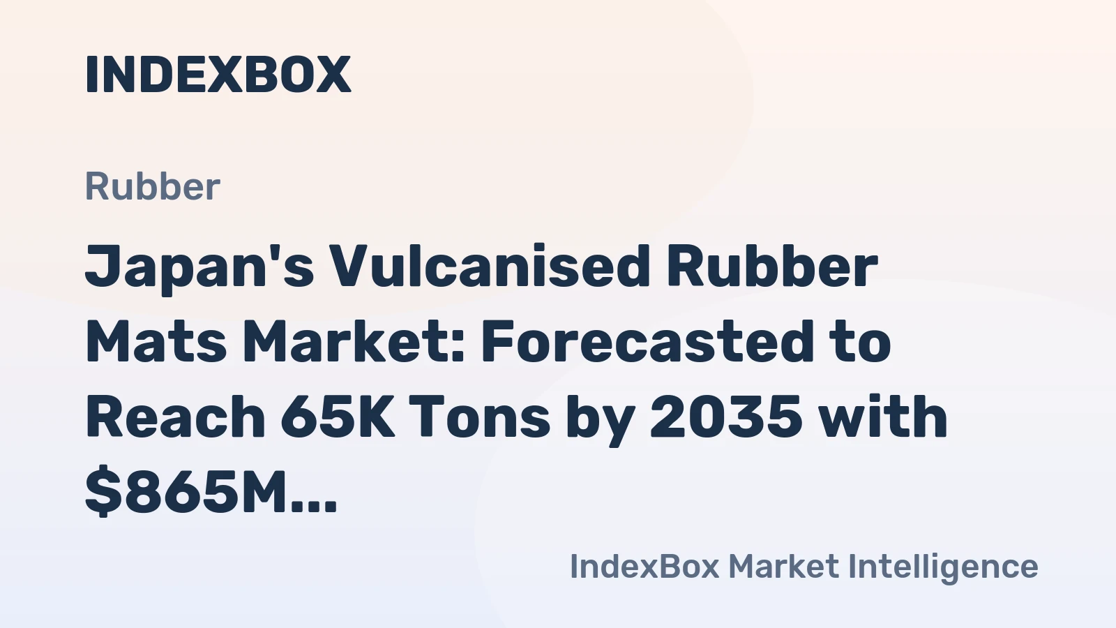 Japan's Vulcanised Rubber Mats Market: Forecasted to Reach 65K Tons by 2035 with $865M in Value