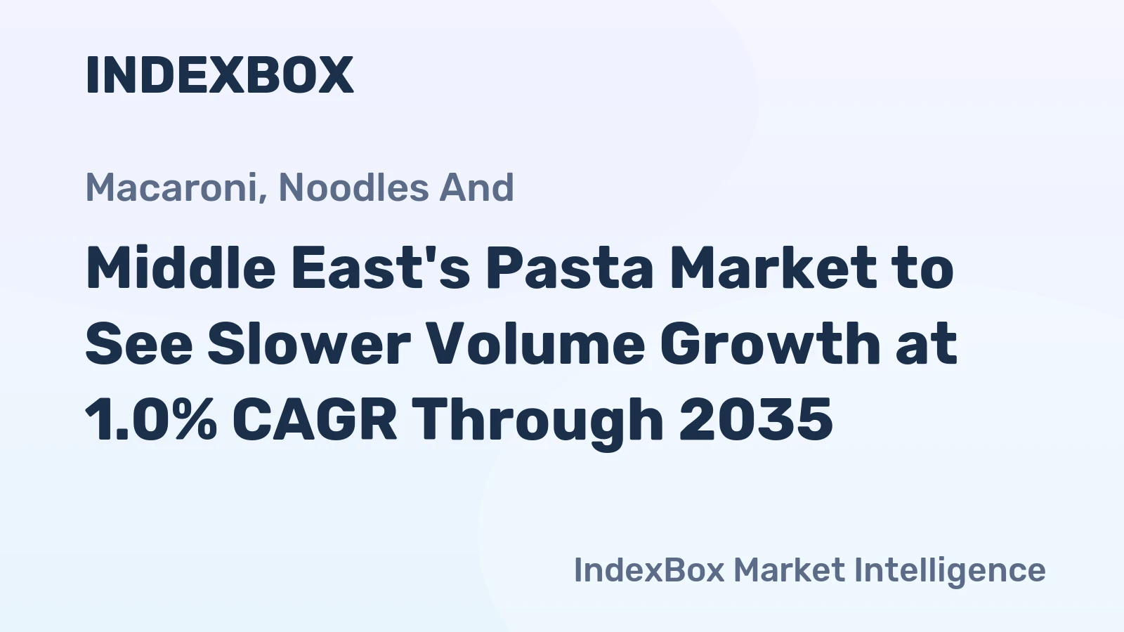 Middle East's Pasta Market to See Slower Volume Growth at 1.0% CAGR Through 2035