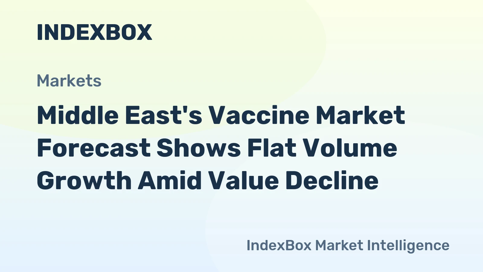 Middle East's Vaccine Market Forecast Shows Flat Volume Growth Amid Value Decline