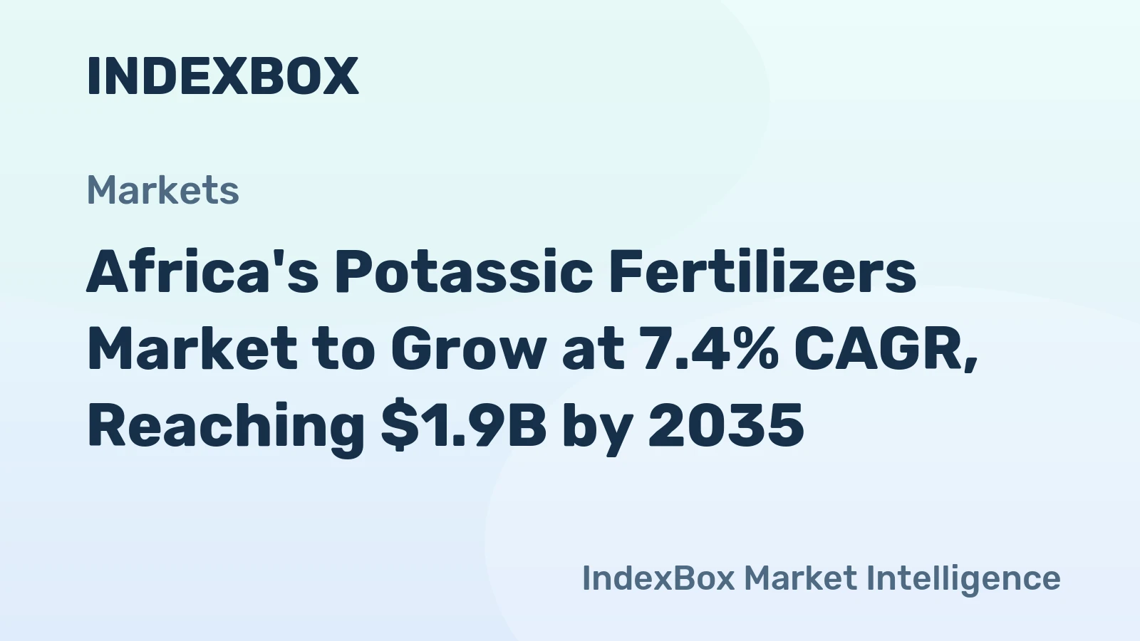 Africa's Potassic Fertilizers Market to Grow at 7.4% CAGR, Reaching $1.9B by 2035