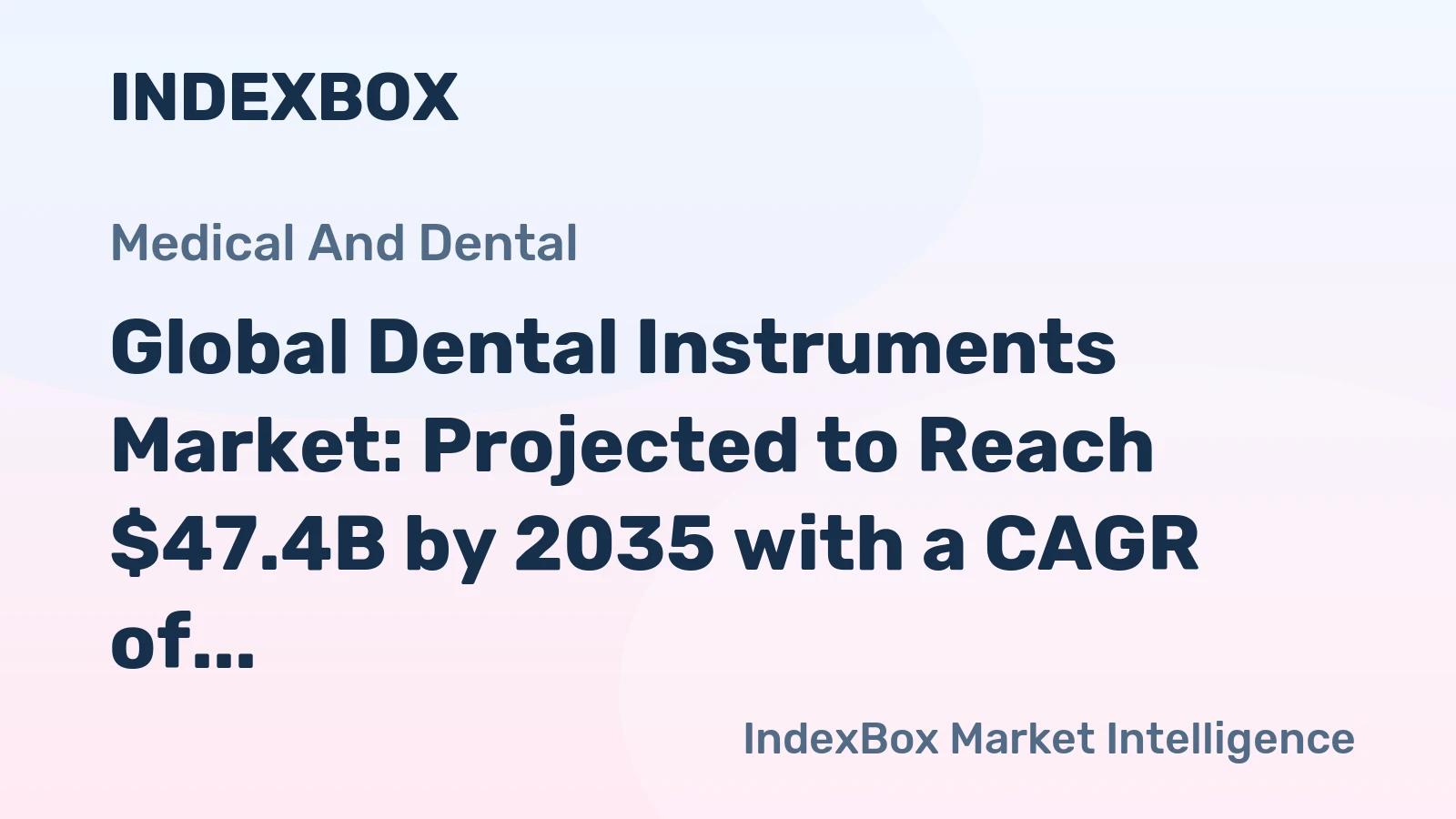 Global Dental Instruments Market: Projected to Reach $47.4B by 2035 with a CAGR of +2.4%