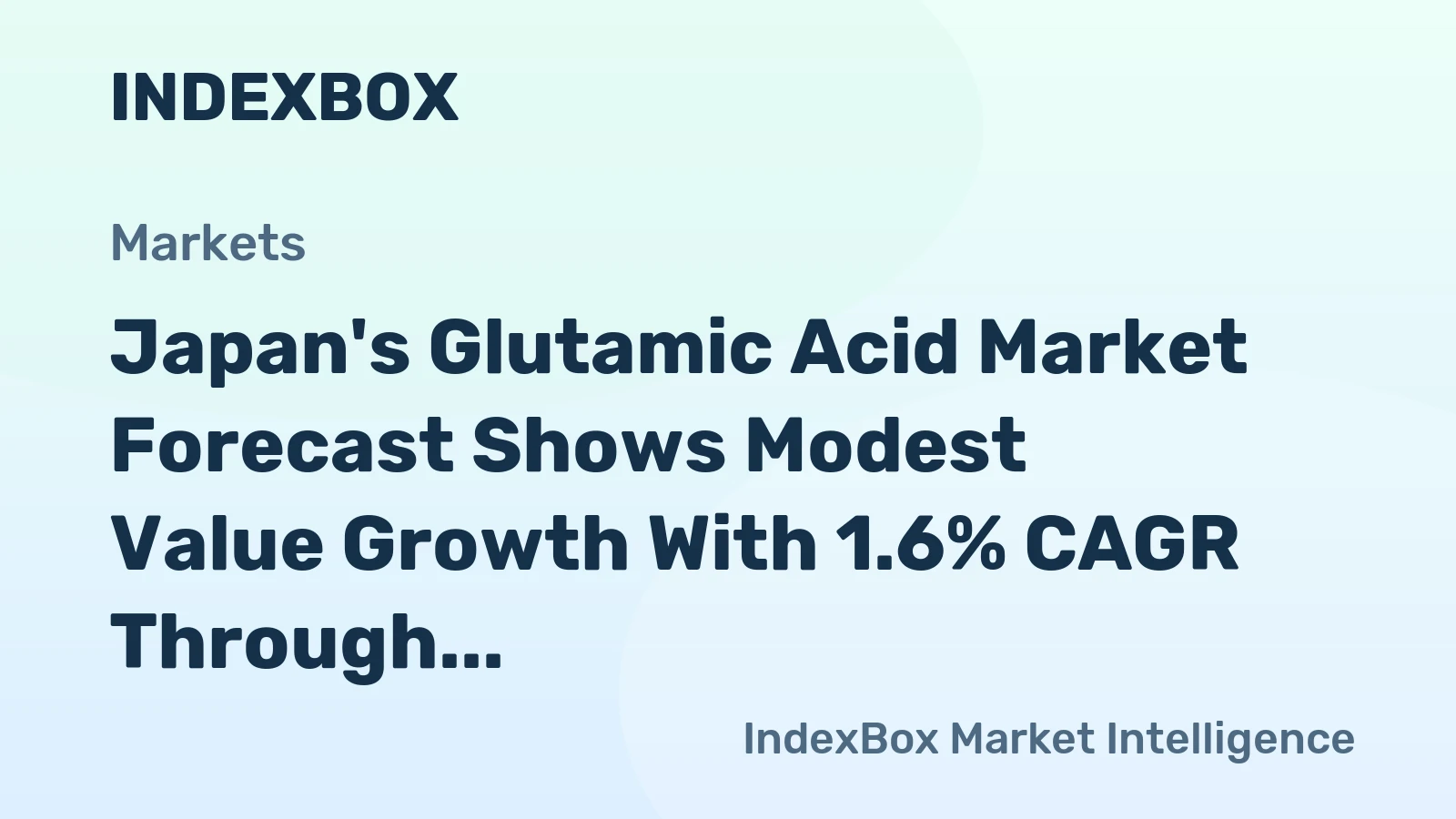Japan's Glutamic Acid Market Forecast Shows Modest Value Growth With 1.6% CAGR Through 2035