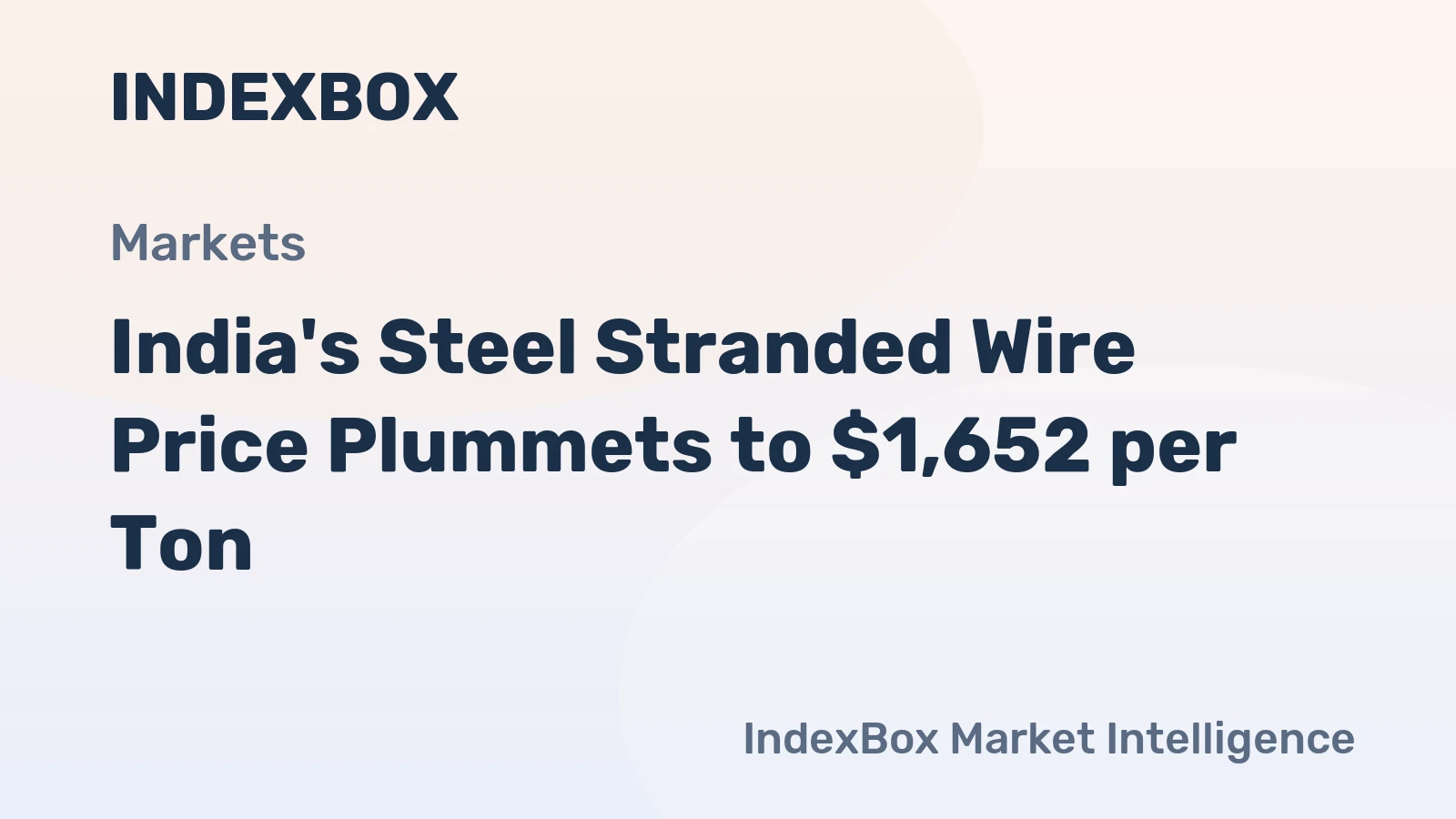 India's Steel Stranded Wire Price Plummets to $1,652 per Ton
